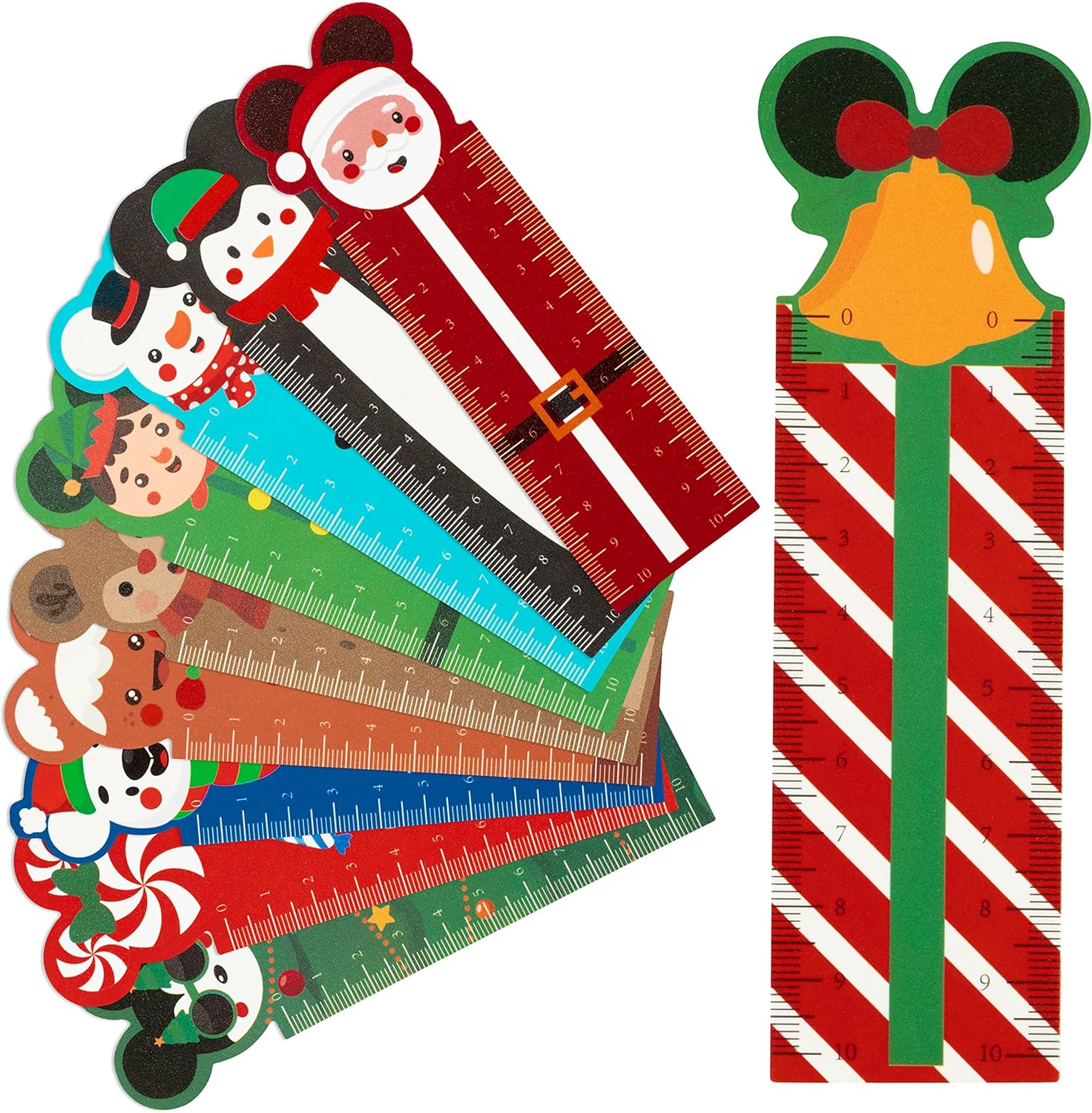 D2ucco 50Pcs Mouse Christmas Bookmark Rulers, 10 Styles Christmas Mouse ...