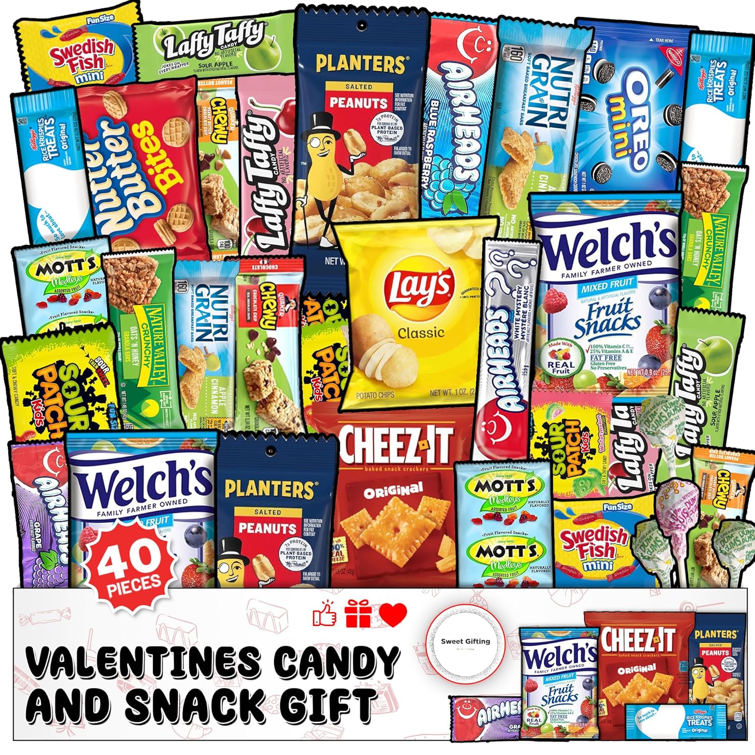Amazon.com : Sweet Gifting Valentines Snack Box Variety Pack 40 Count ...