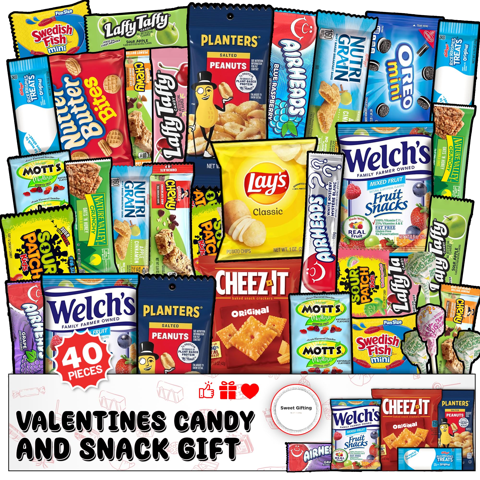 Amazon.com : Sweet Gifting Valentines Snack Box Variety Pack 40 Count ...