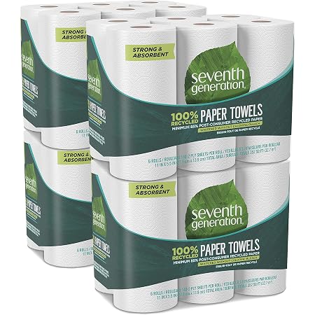 Amazon.com: Seventh Generation Paper Towels, 100% Recycled Paper, 2-Ply ...