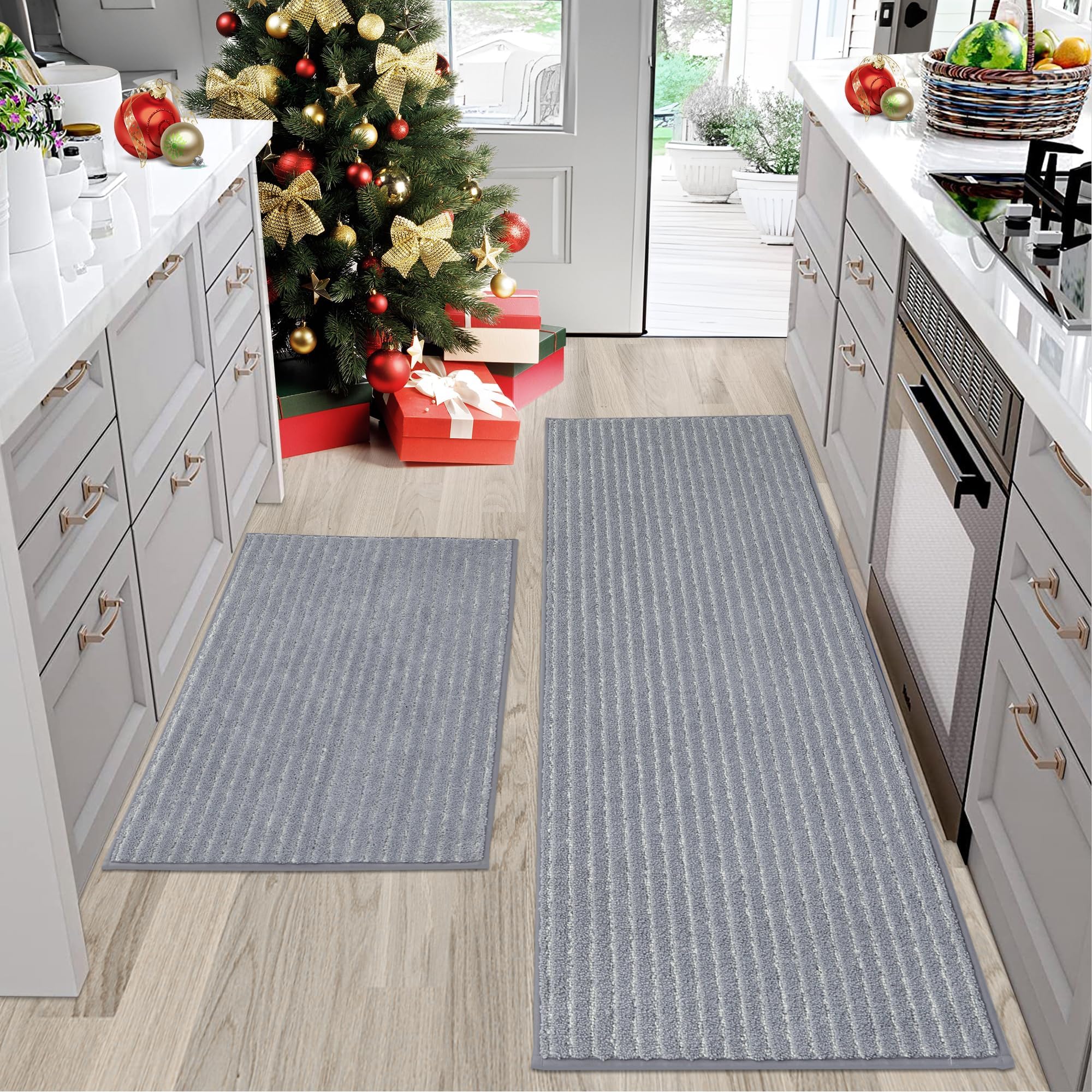 Amazon.com: Pretigo Grey Kitchen Rugs Floor Rugs for Kitchen, Soft ...