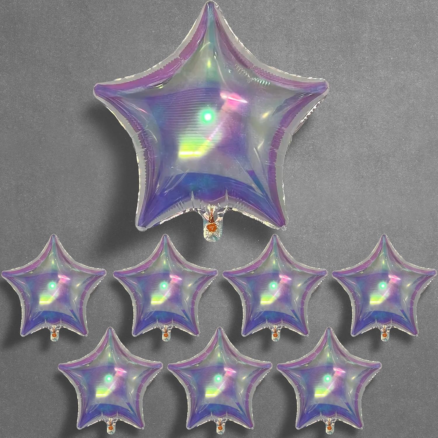 Amazon.com: KatchOn, Transparent Iridescent Star Balloons - 19 Inch ...