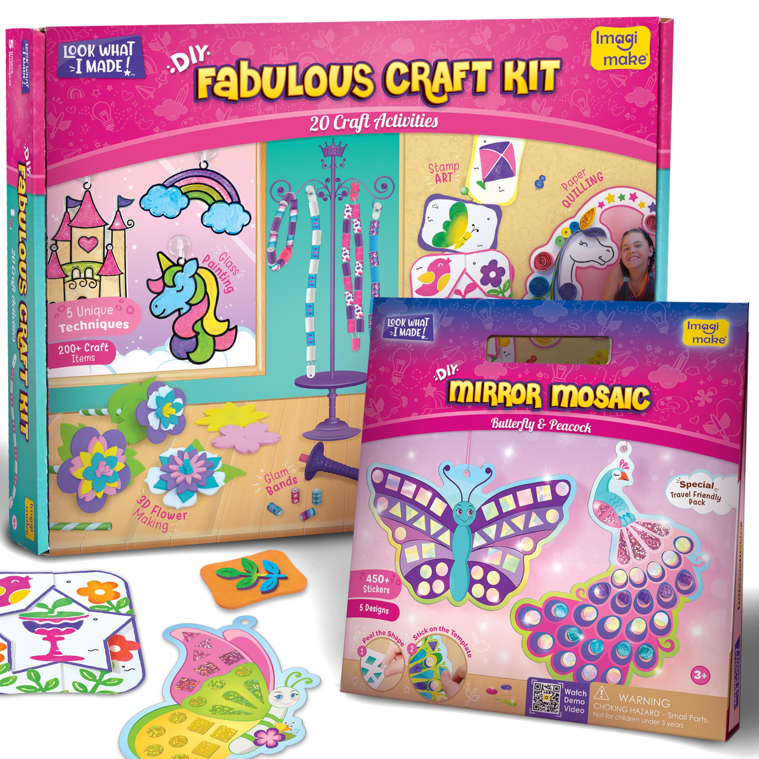 Amazon.com: Imagimake Fabulous Craft Kit & Mirror Mosaic Butterfly Peacock Bundle - DIY Arts and ...