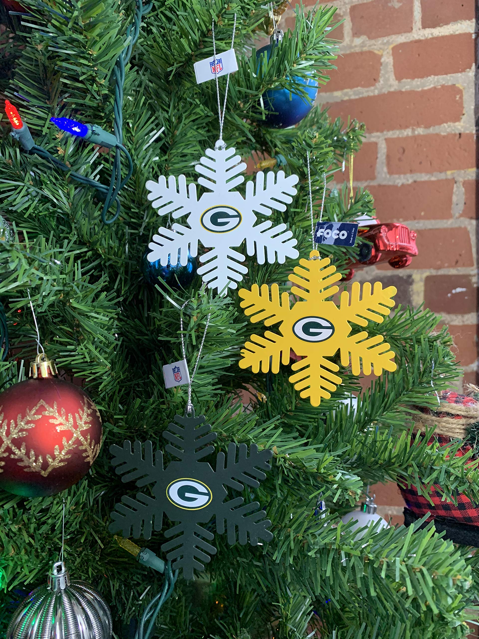 Snapklik.com : FOCO Green Bay Packers NFL Christmas Ornament Set - 3 ...