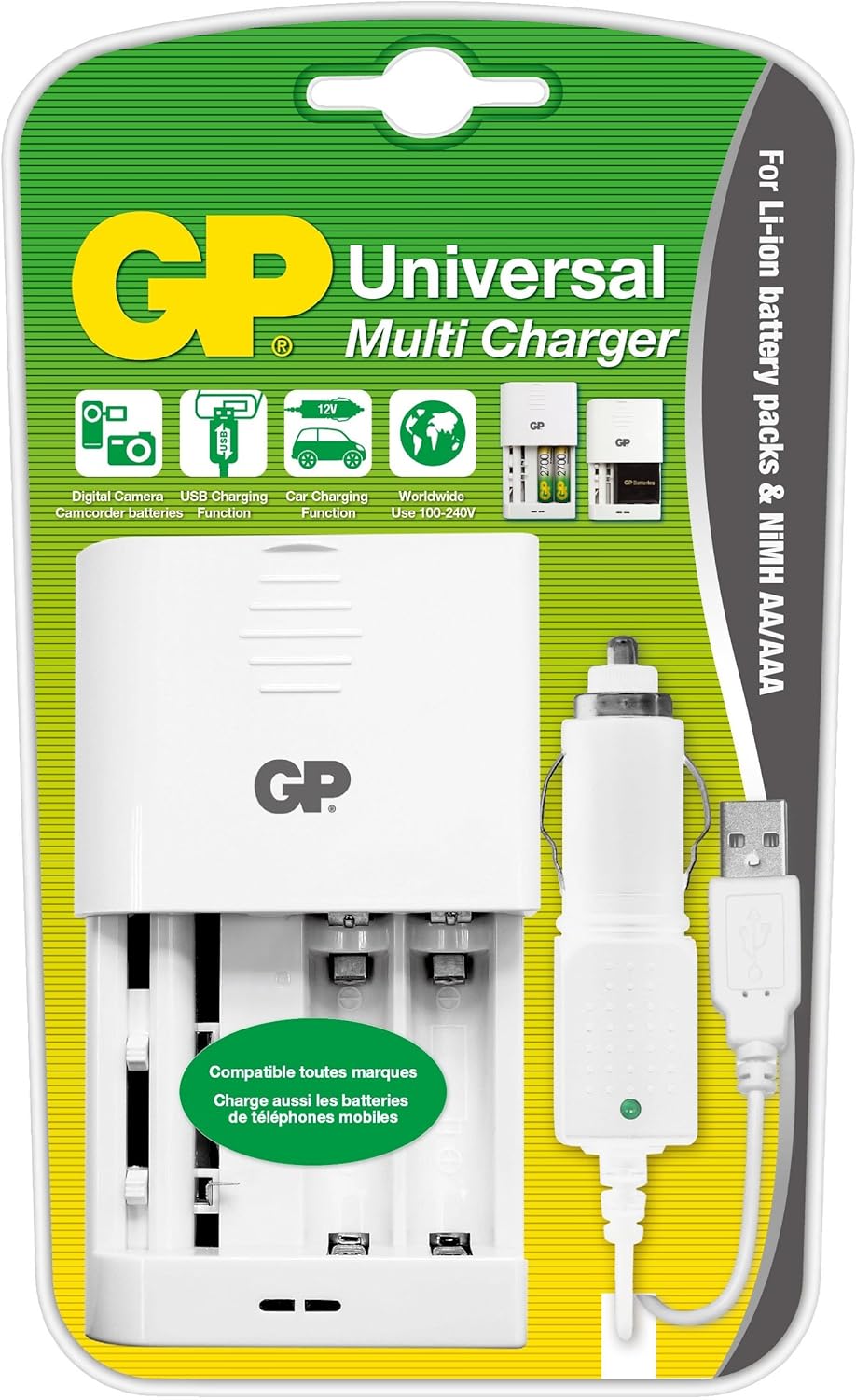 GP Universal BCDCUNI002 Battery Charger for Li-Ion and NiMH Batteries ...