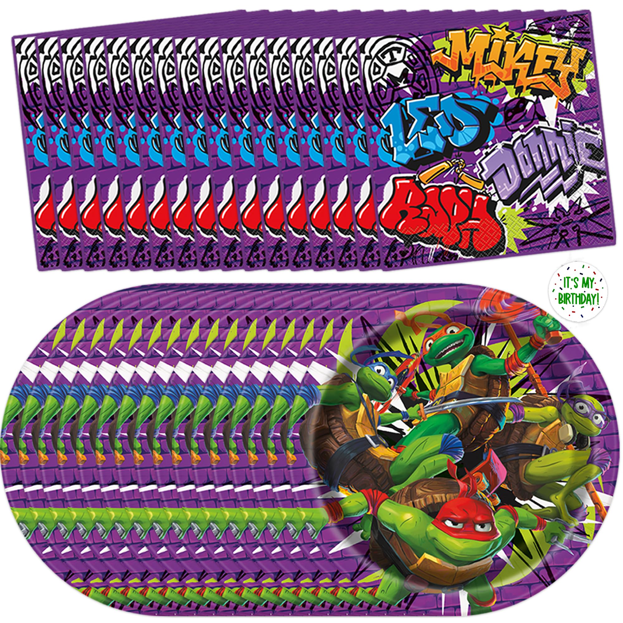 Amazon.com: Teenage Mutant Ninja Turtle Party Decorations | 16 Plates ...