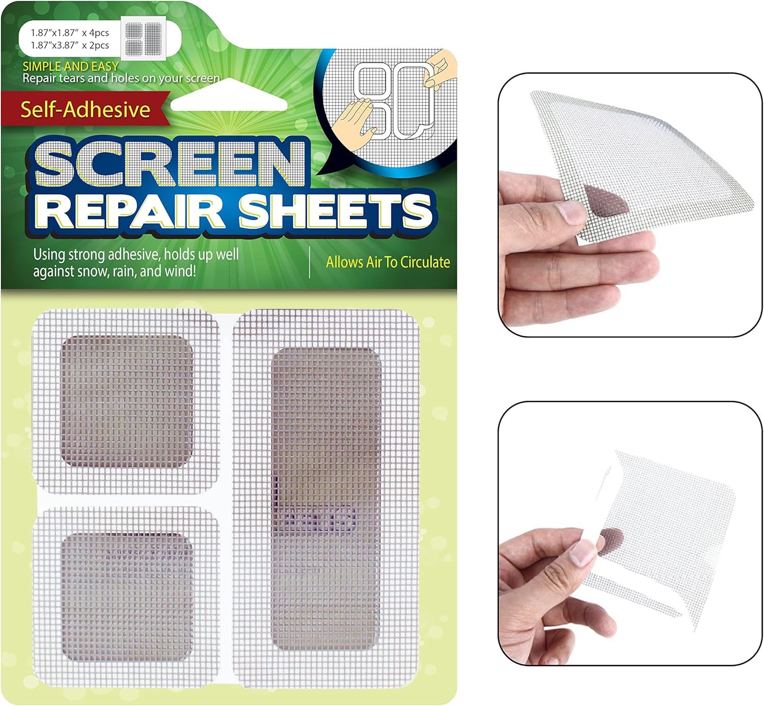 Self Adhesive Window and Door Screen Repair Sheets (Gray) - Amazon.com