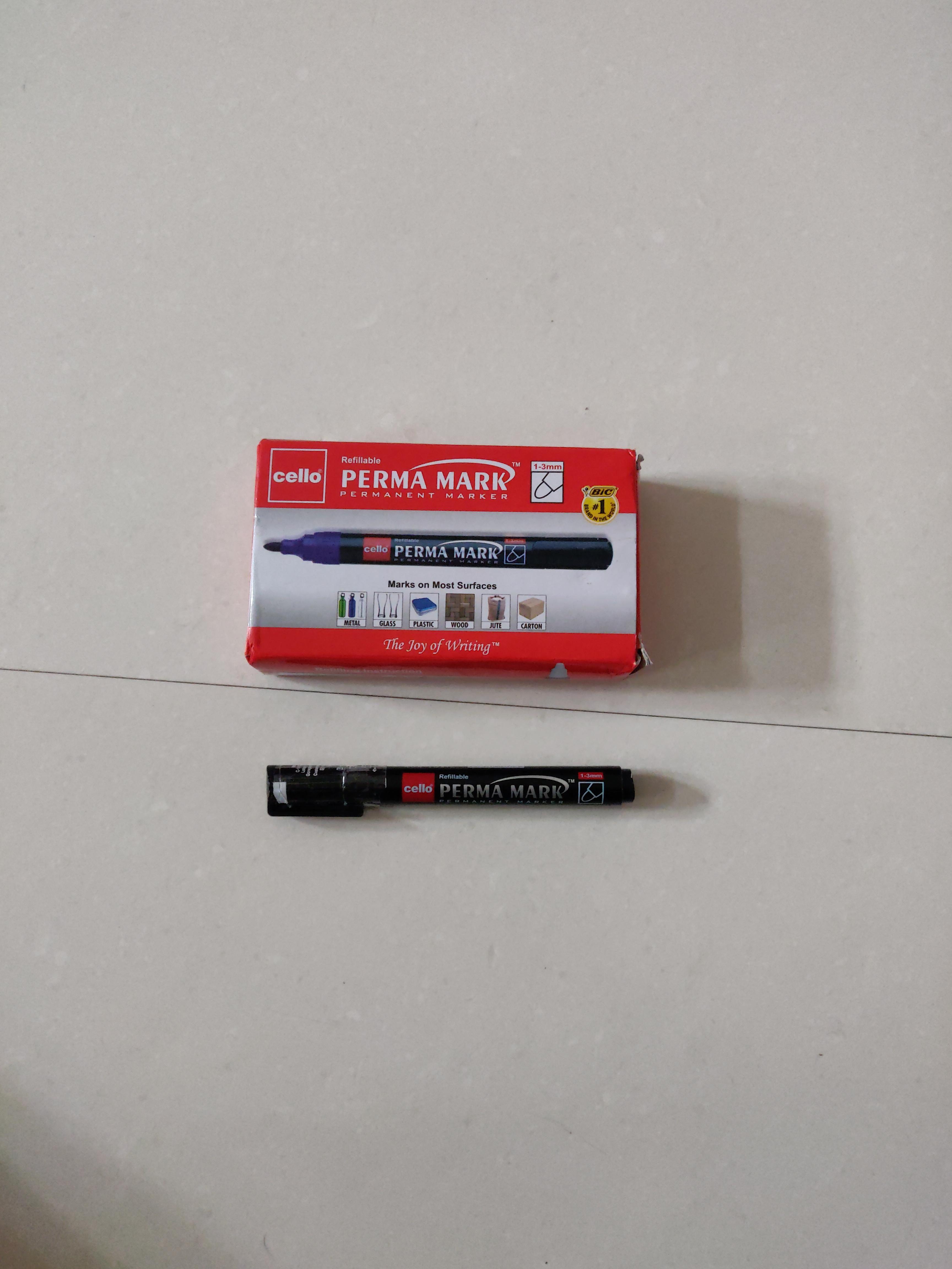 Cello Perma Mark Permanent Marker, Black, Count of 10 : Amazon.in ...