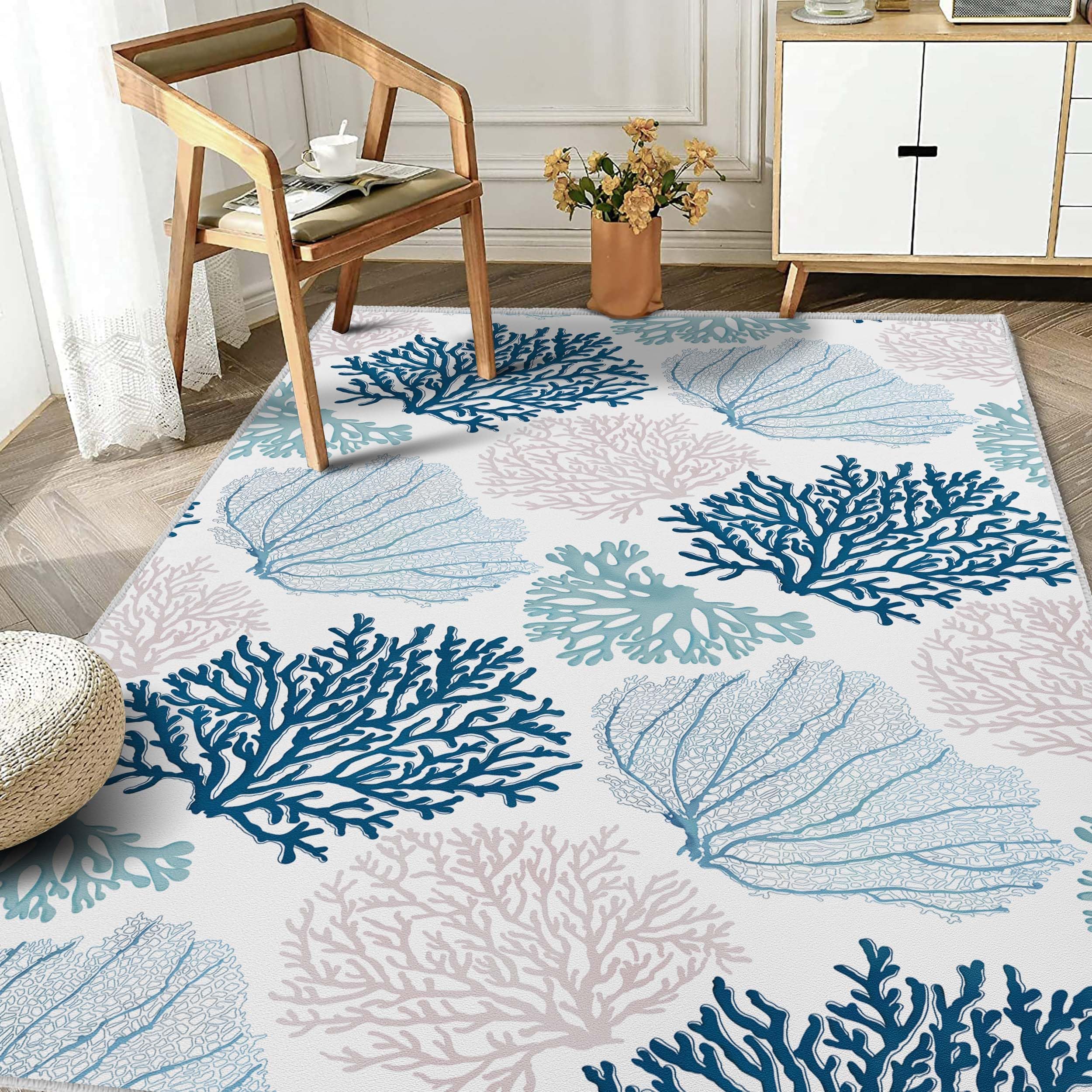 Amazon.com: KOXAILI Nautical Coastal Ocean 5' x 6' Kids Rug, Green and ...