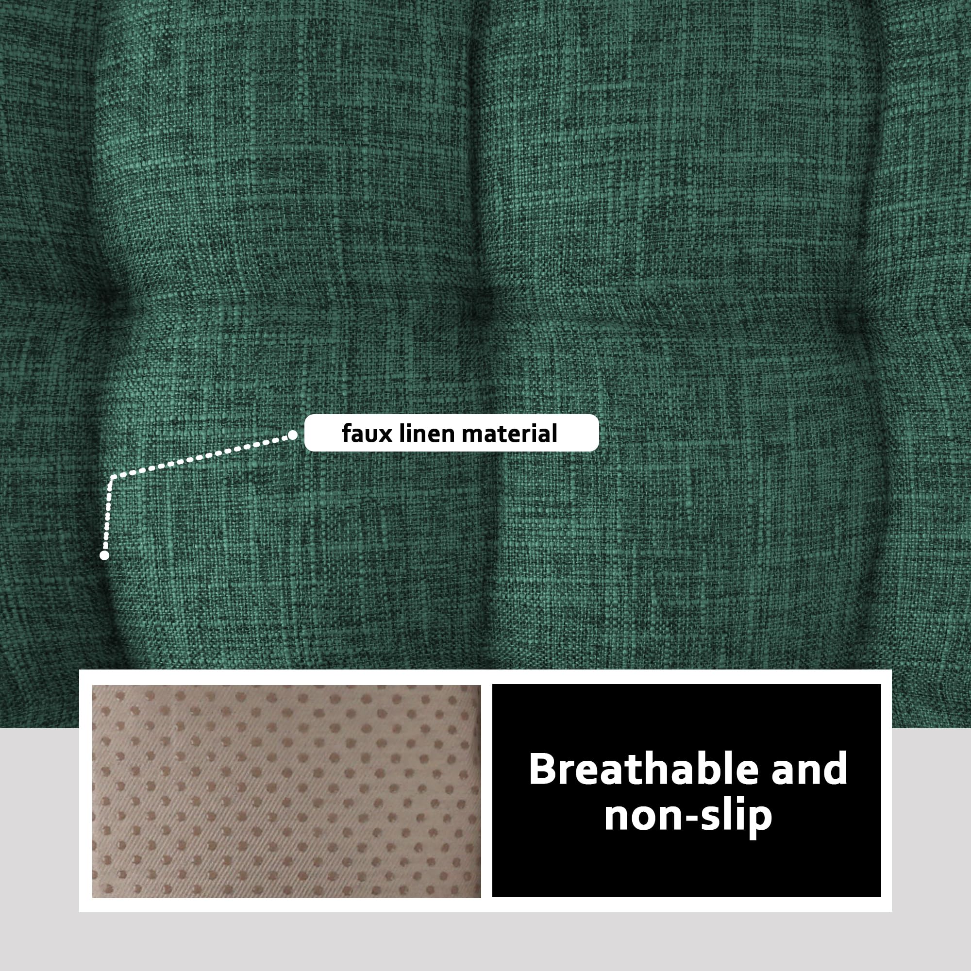 Snapklik.com : ELFJOY Extra Large Rocking Chair Cushion Non-Slip Linen ...