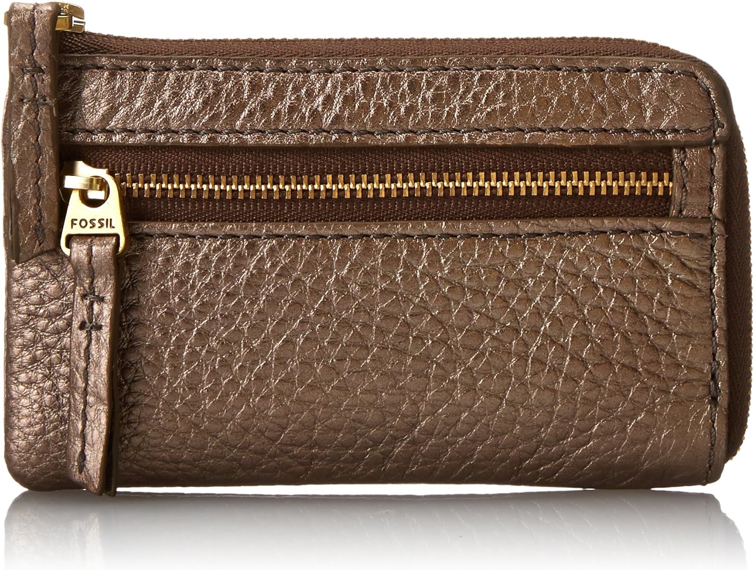 Amazon.com: Fossil Erin Zip Coin Wallet,Metallic,One Size : Clothing ...