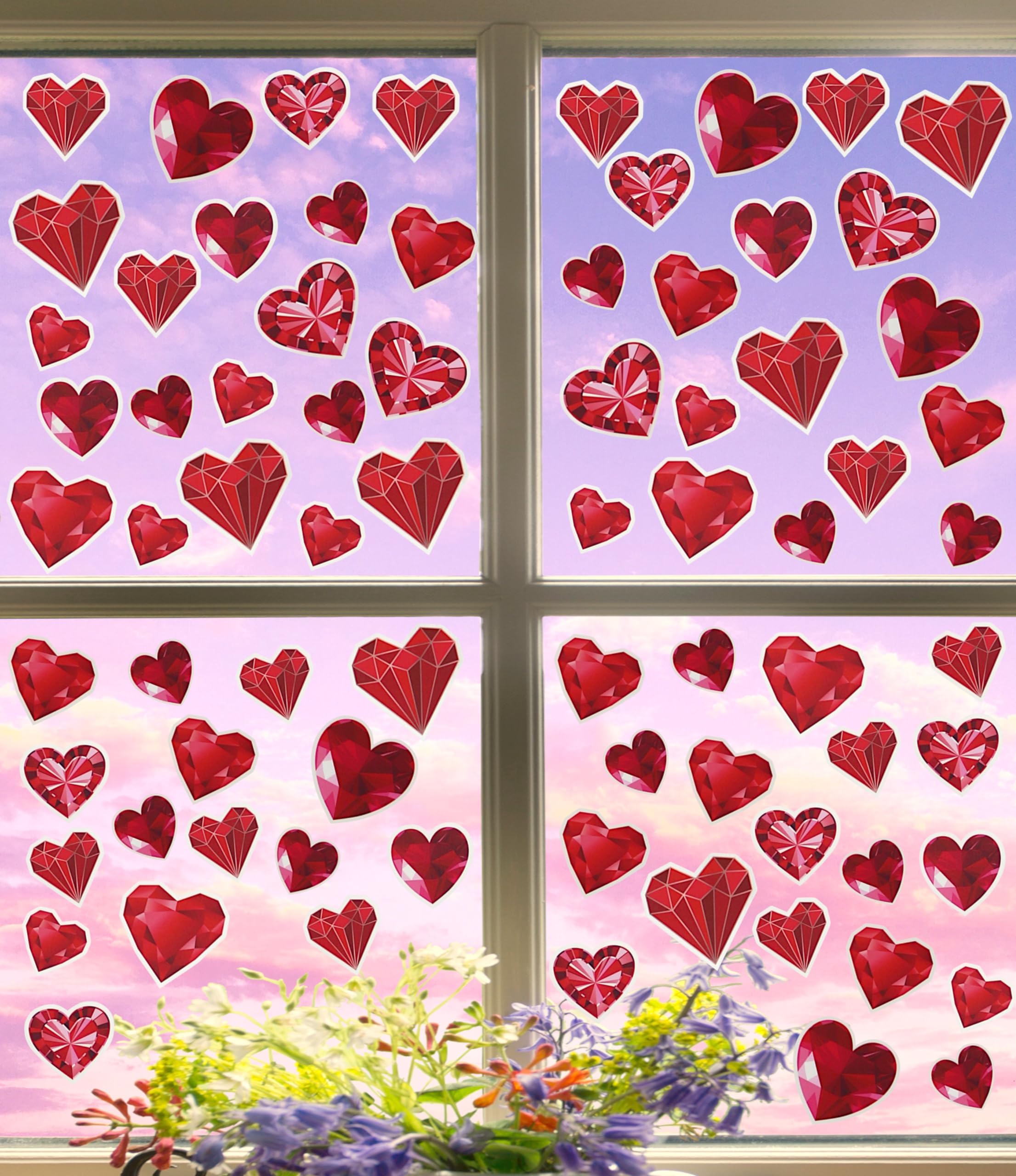 Amazon.com: Iconikal Diamond Faceted Heart Valentines Day Decorative ...