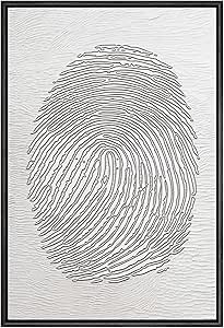 Amazon.com: SIGNWIN Framed Canvas Print Wall Art Gray Thumbprint ...