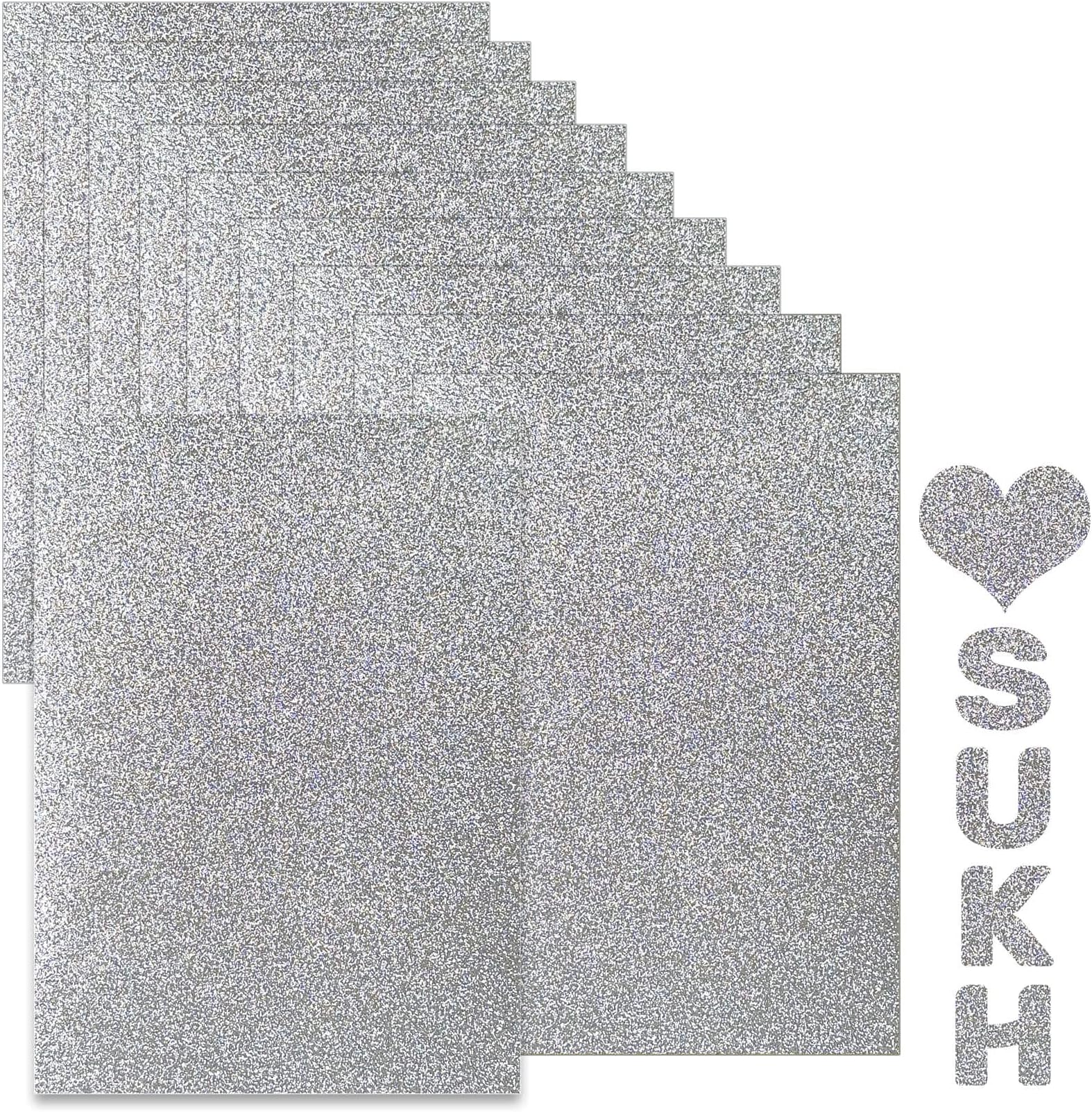 Amazon.com : Sukh Silver Glitter Cardstock Paper - Glitter Cardstock Craft Paper A4 Thick ...