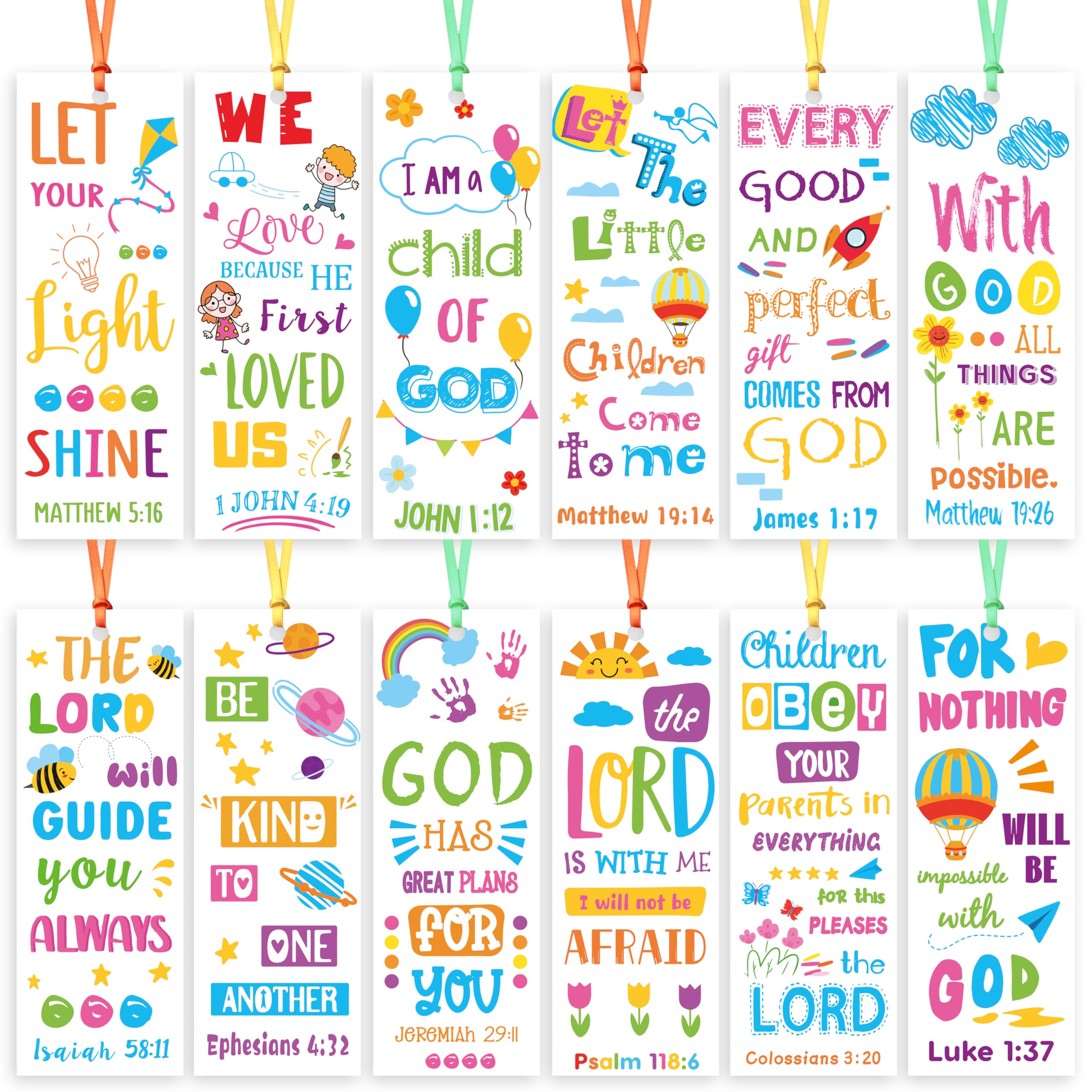 Snapklik.com : 123pcs Bible Verse Bookmarks For Kids, Religious ...
