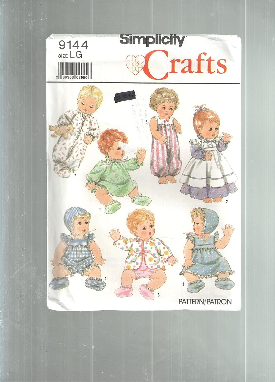Amazon.com: Simplicity Crafts Pattern 9144 Small Baby Doll Clothes ...