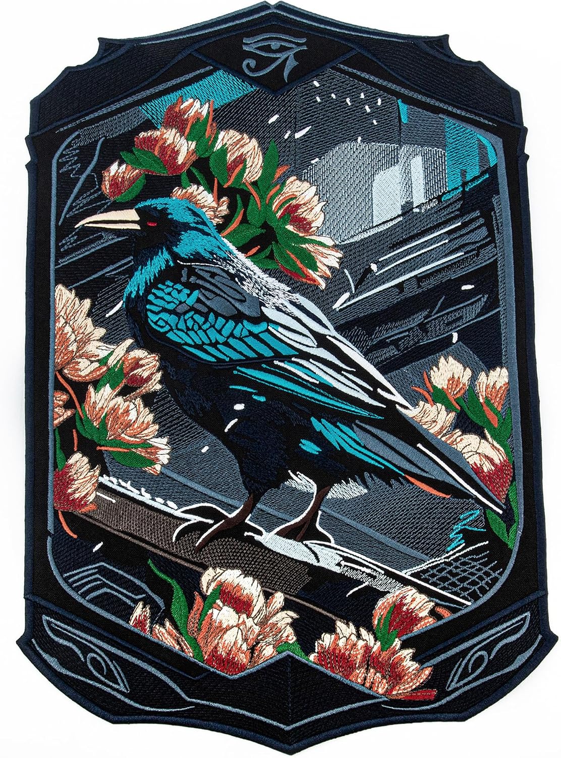 Amazon.com: Floral Raven Large Back Patch - Witchy Crow Embroidery Art ...