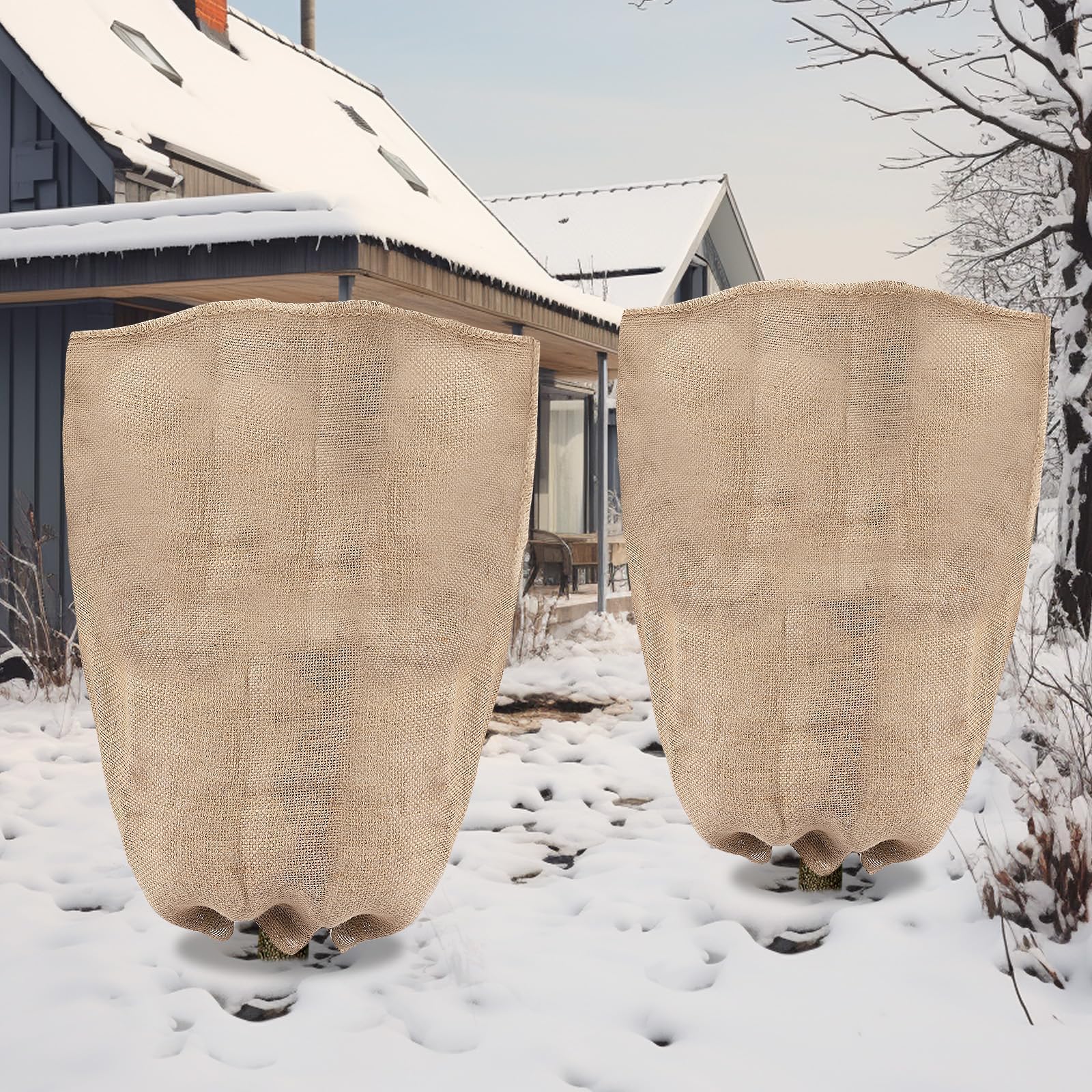 Amazon.com : ANPHSIN 30ftx40in Natrual Burlap Plant Covers Freeze ...