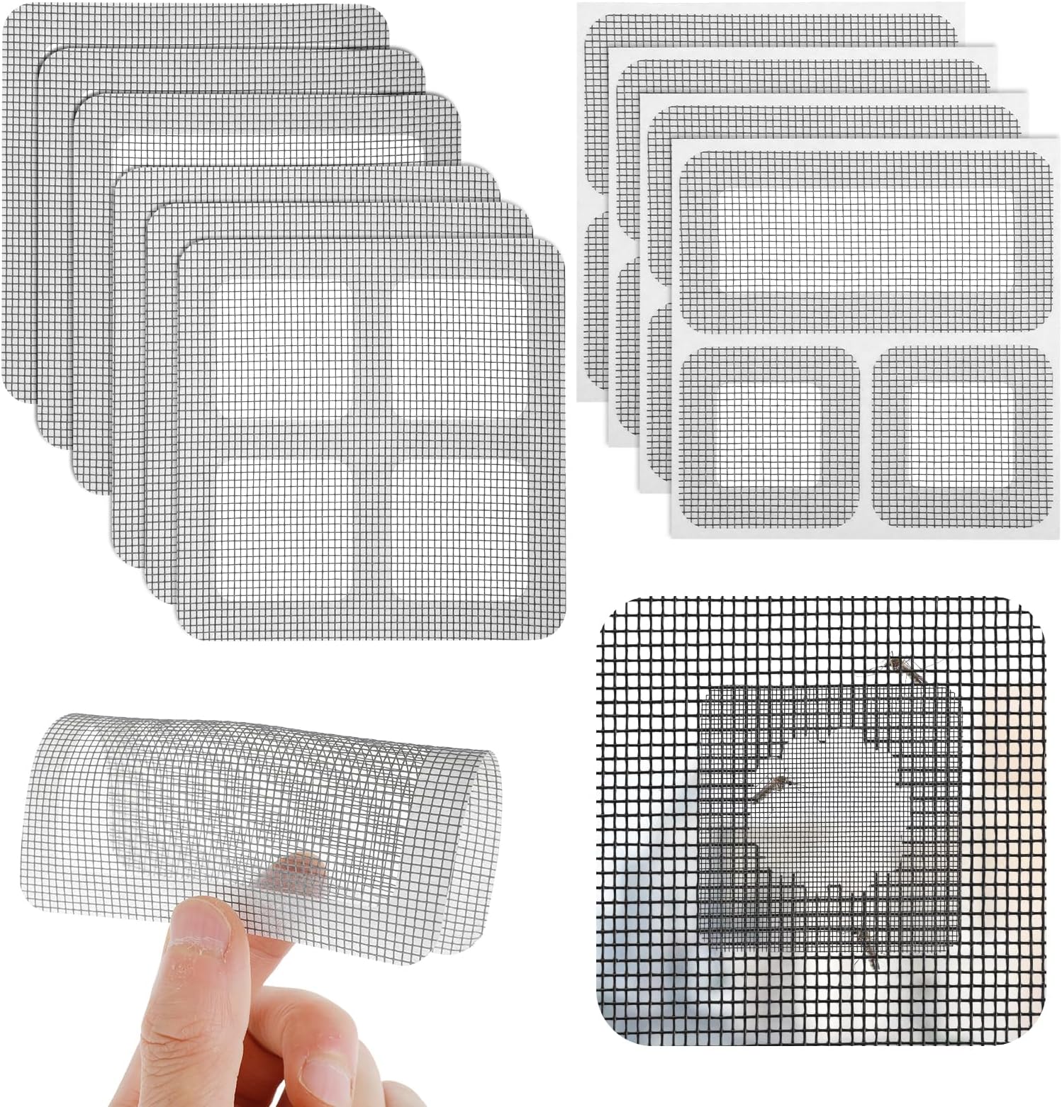 SATINIOR 40 Sheet Window Screen Repair Patches Kit, Window and Door ...