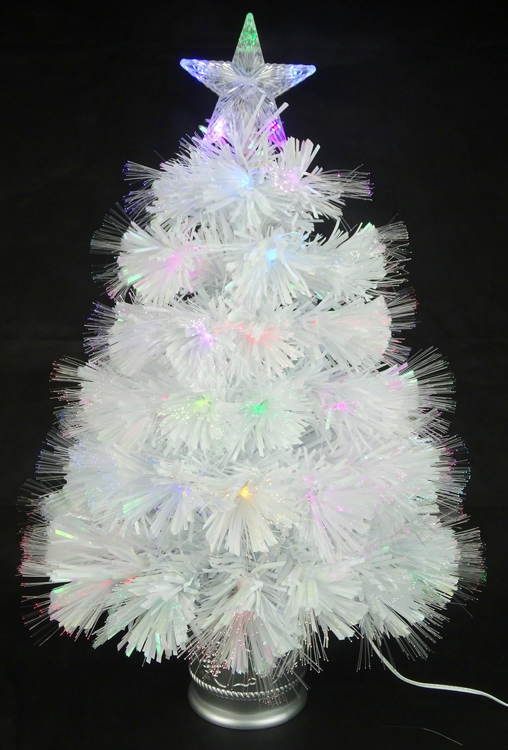 Christmas Concepts® 2ft (60cm) White Iridescent PVC Fibre Optic ...