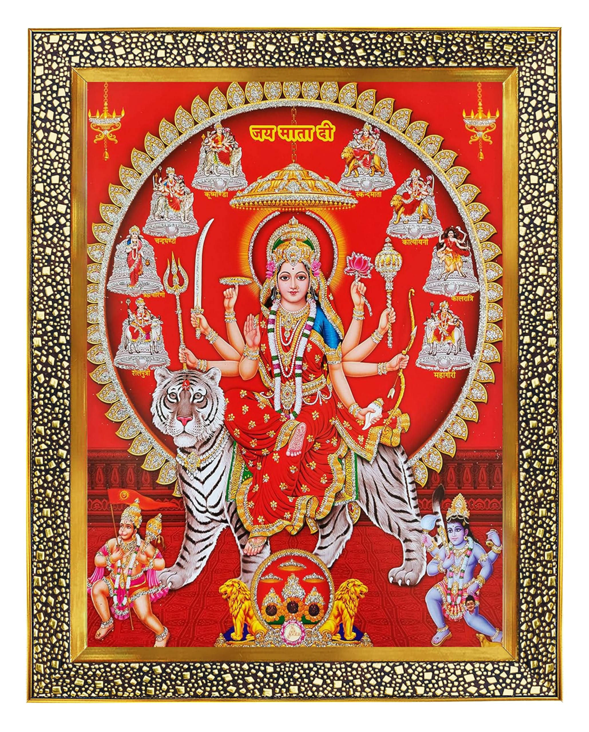 Koshtak Durga Maa/nav Durga on Tiger MATA vaishno Devi pindi roop with ...