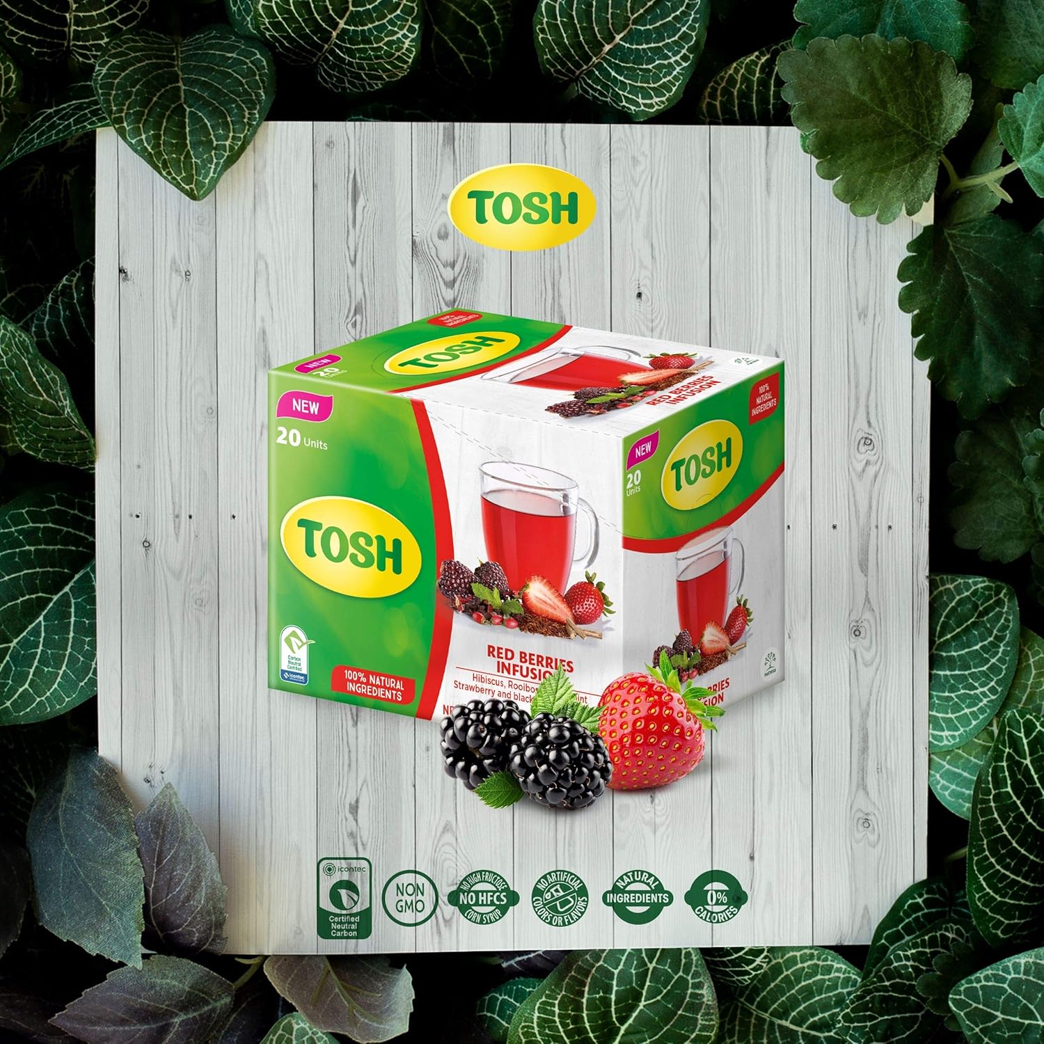 Tosh Infusión de bayas rojas de 0.84 onzas Caja con 20 bolsas de té ...