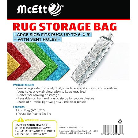 Amazon.com: Jumbo Rug Storage Bag Fits Rugs up to 6 x 9 inch ...