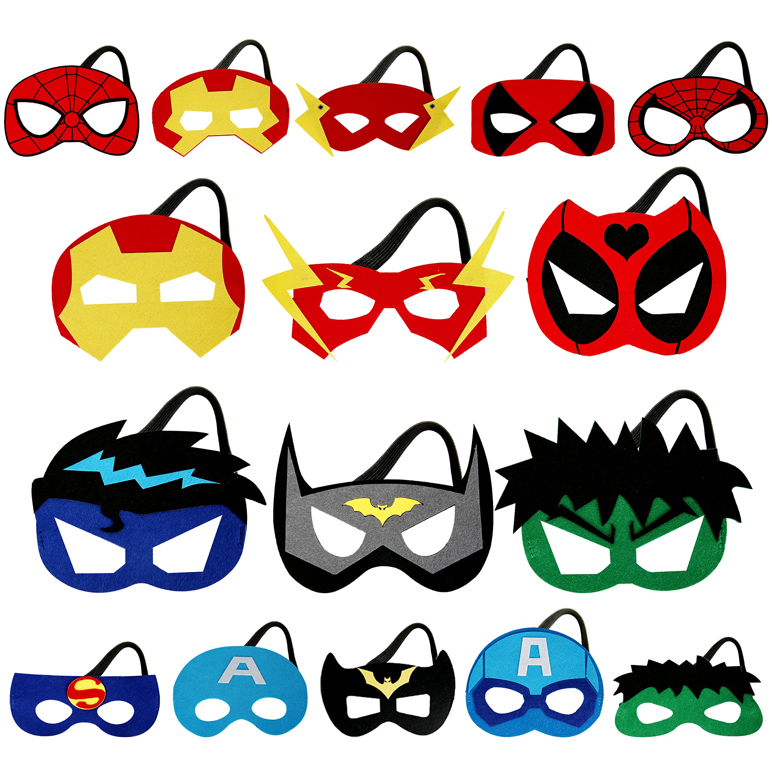Buy Zaleny 16 Pack Superhero s Super Hero Half s for Kids Felt Eye s ...