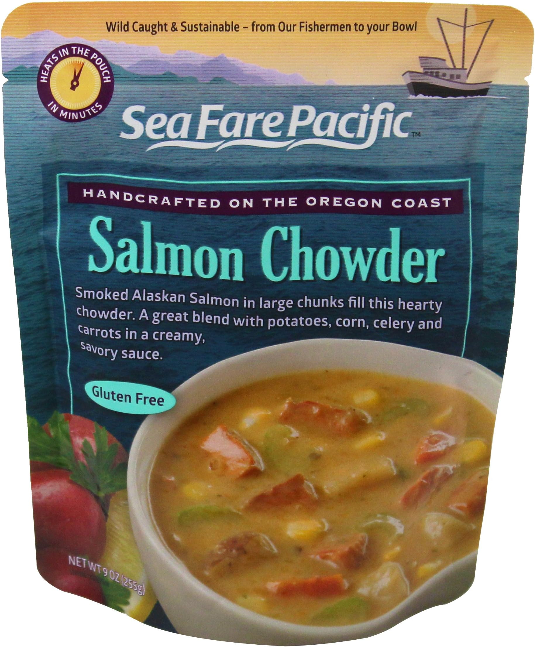 Amazon.com : Sea Fare Pacific Smoked Salmon Chowder, 9 Ounce (Pack of 8 ...