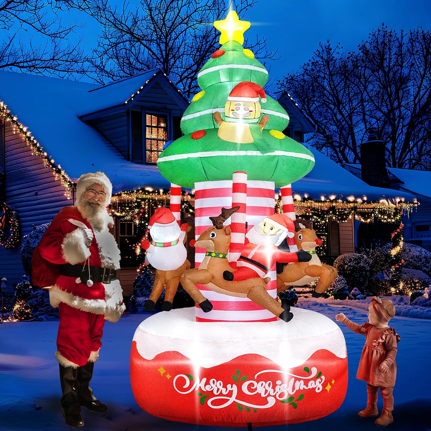 Amazon.com: 9.5 FT 2024 New Christmas Inflatable Outdoor Decoration ...