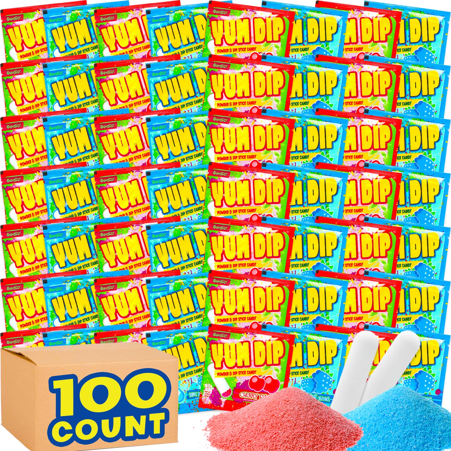 Amazon.com : Yum Dip Candy - 100 Count - Valentine's Dipping Candy for ...
