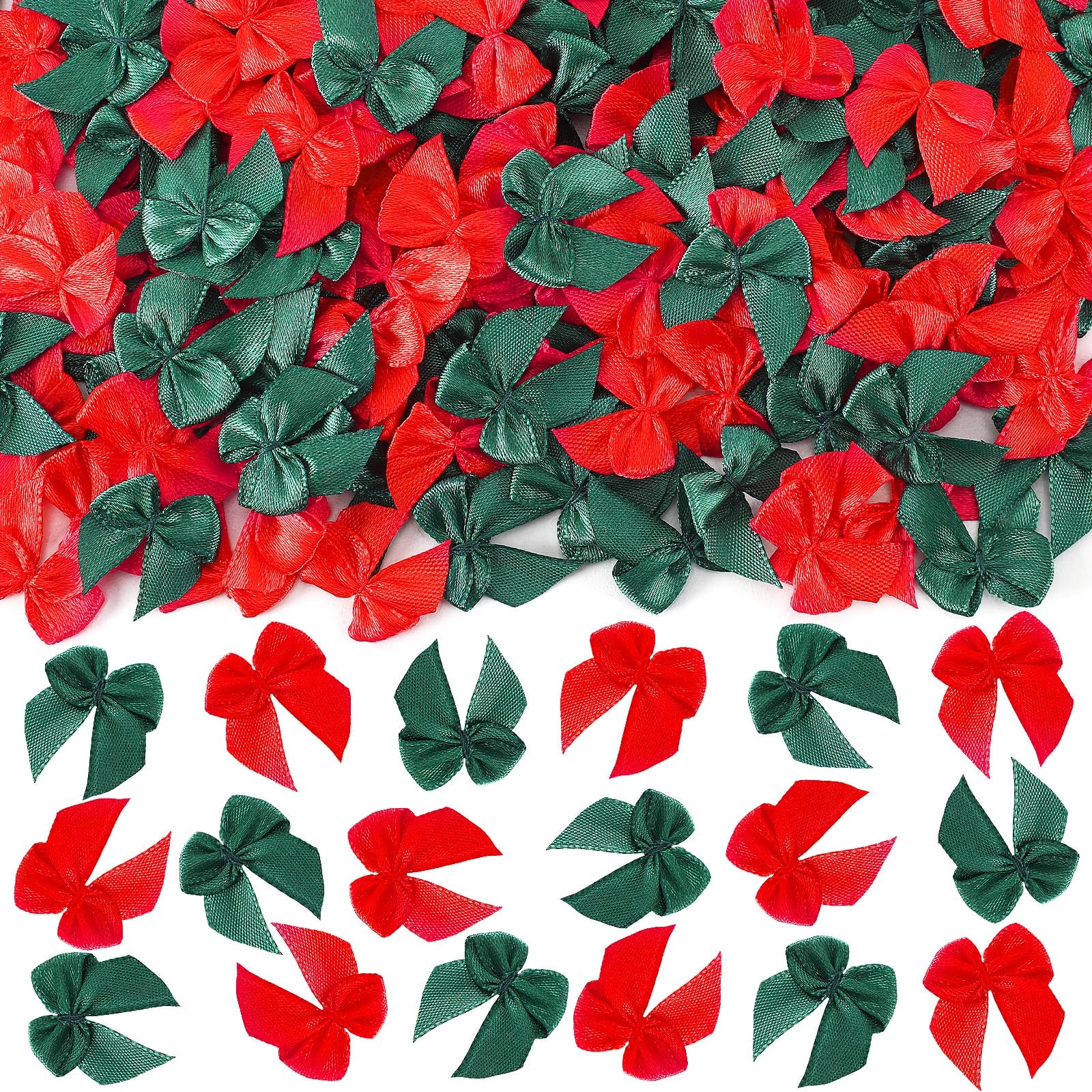 Amazon.com: JUNEBRUSHS Christmas Mini Bows, 180Pcs Small Christmas Red ...