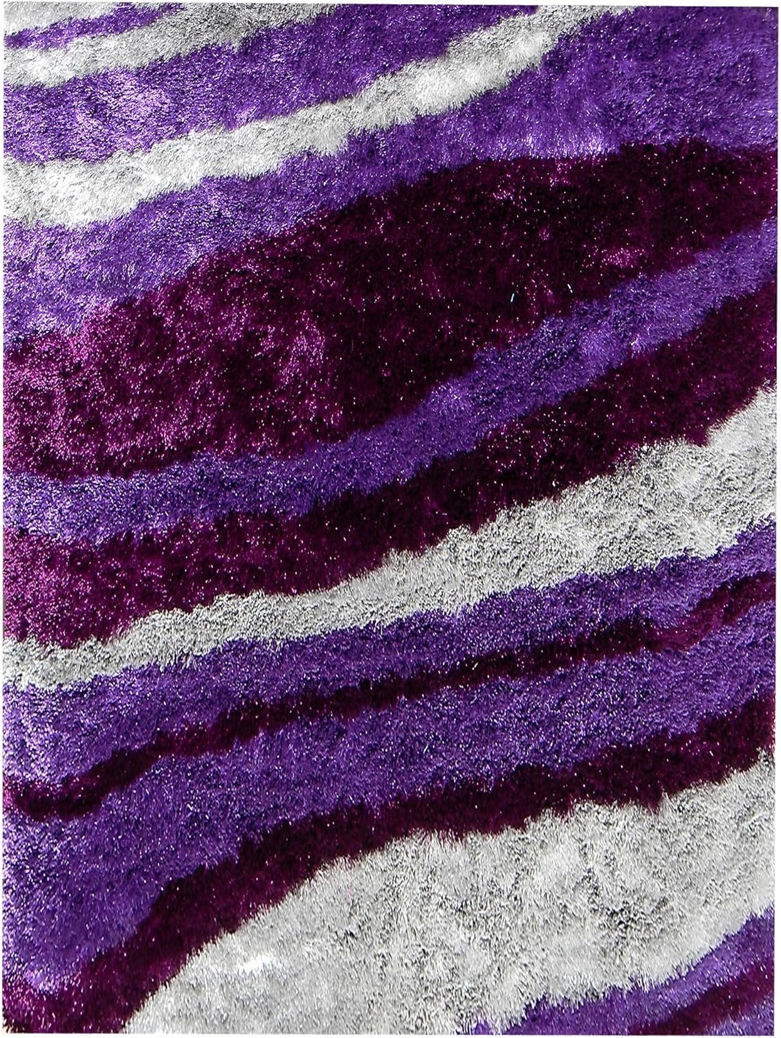 Amazon.com: DonnieAnn Flash Shaggy 653 Abstract Wave Design Area Rug, 5 ...