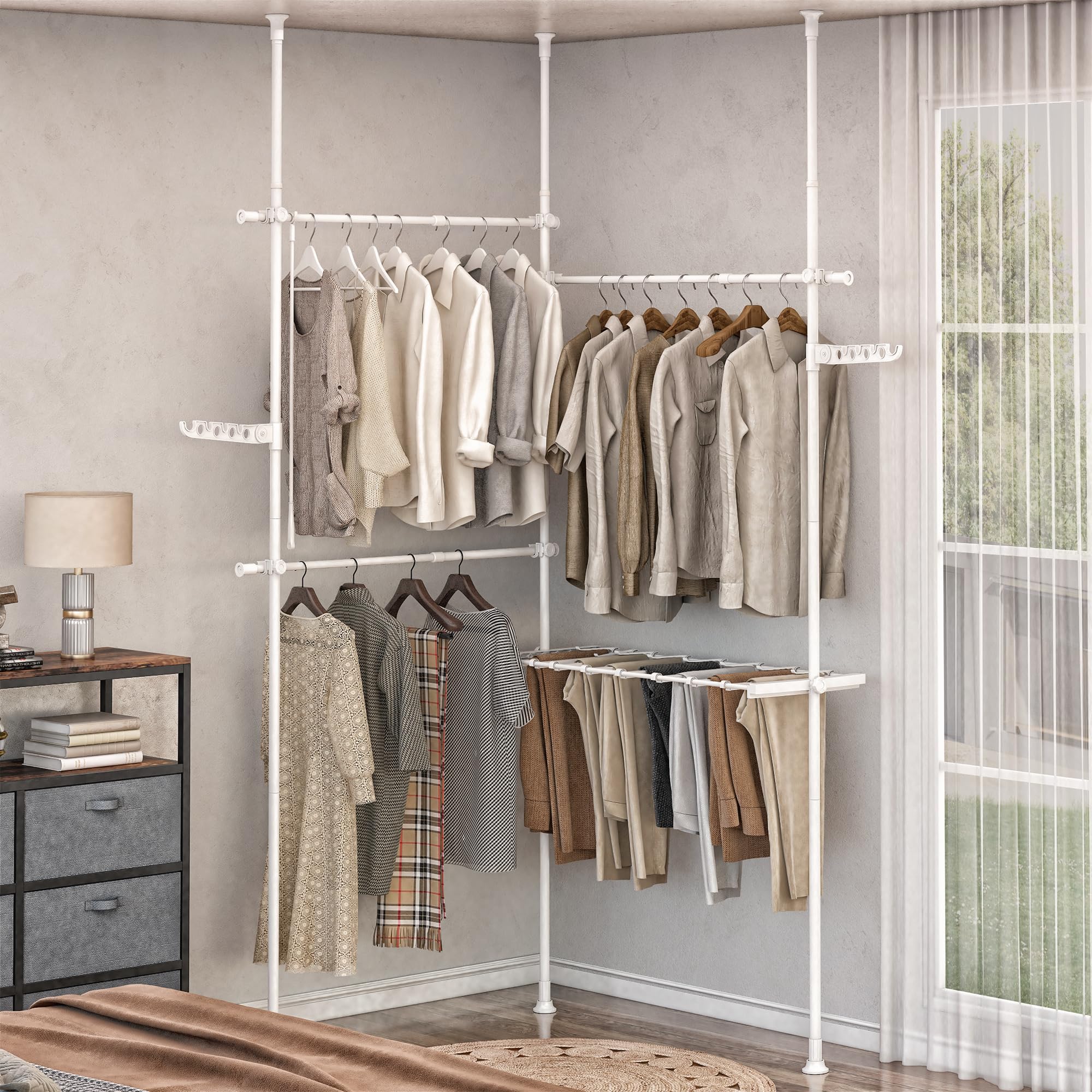 Amazon.com: DYN Ptah 2x2-Tier Floor to Ceiling Clothes Racks ...