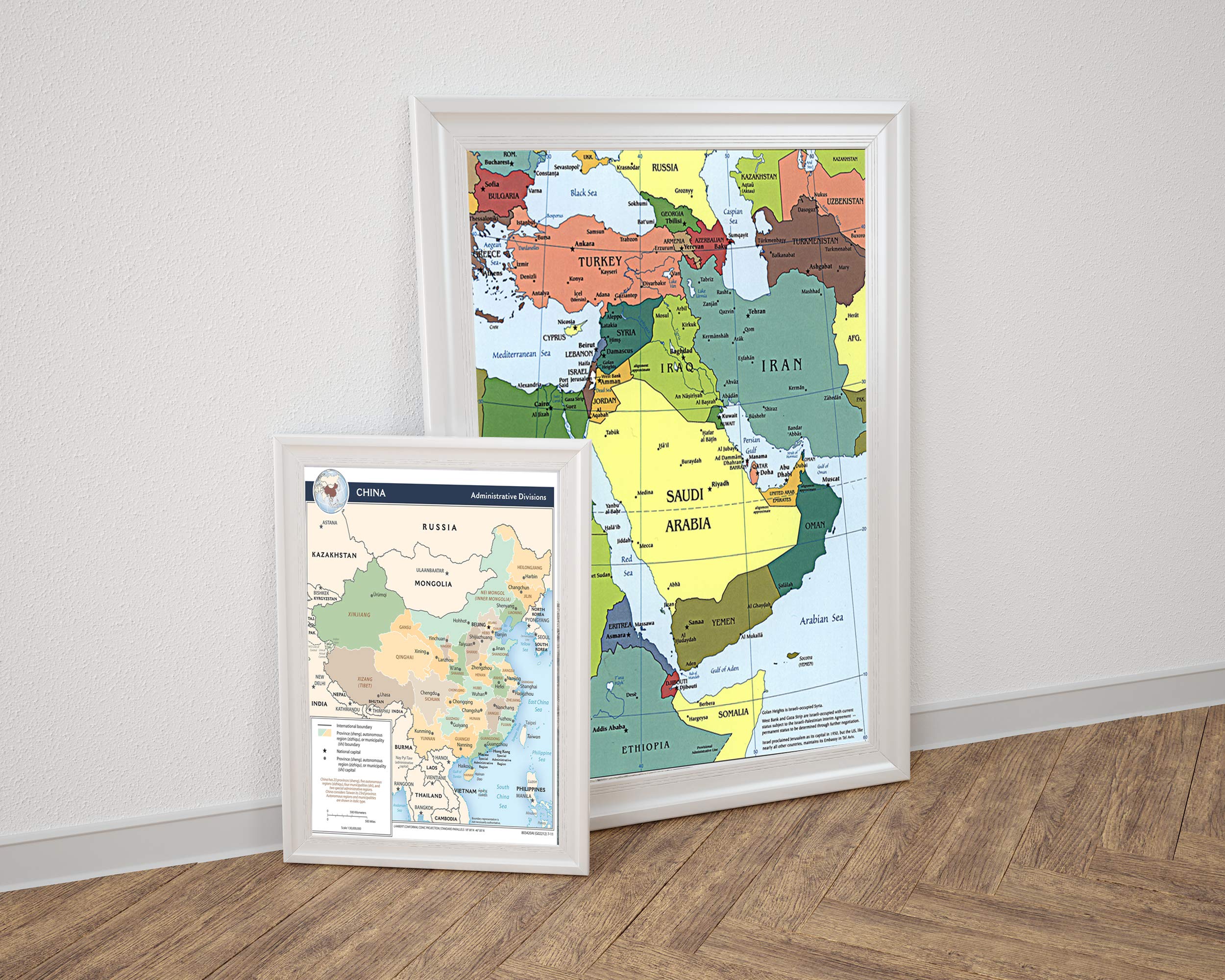 Snapklik.com : Middle East CIA Map - Iraq Iran Israel Political 2003 ...