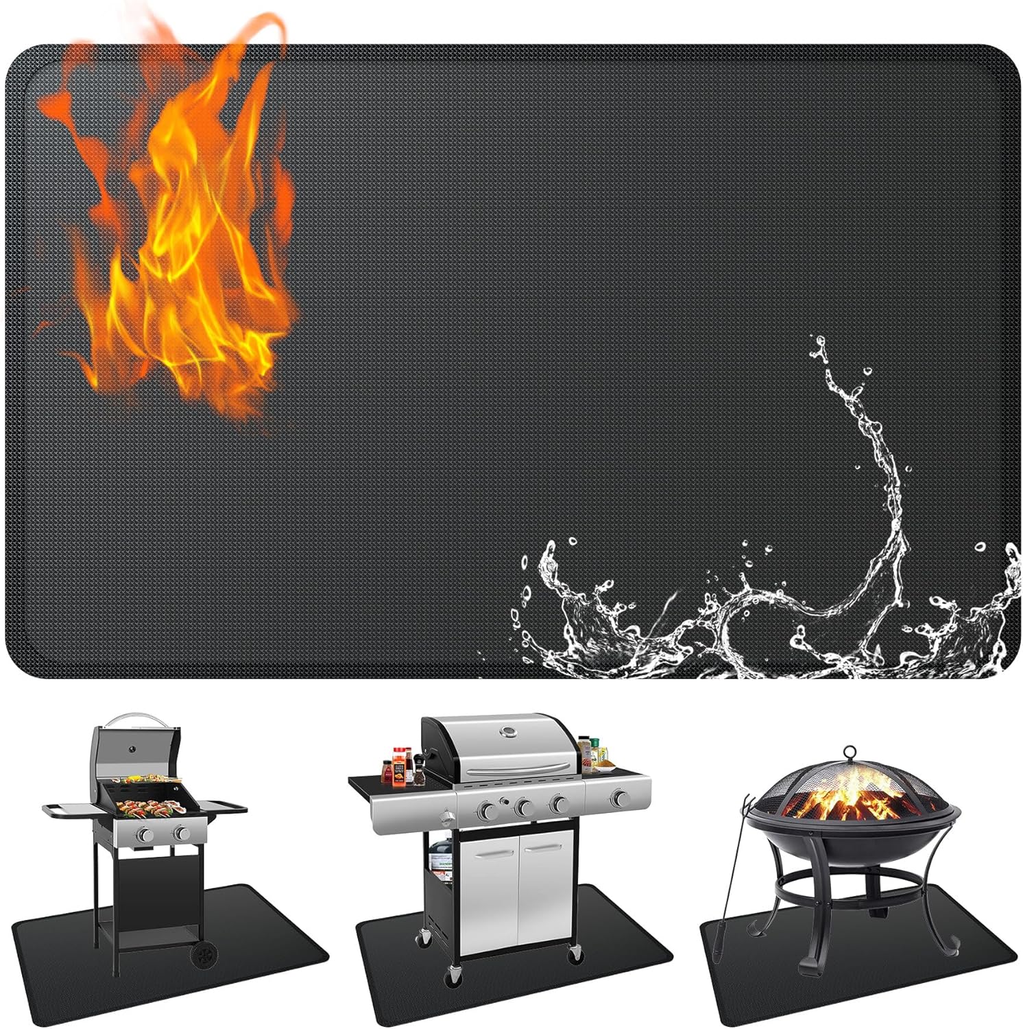 Aogled BBQ mat for Under BBQ Grill Mat for Outdoor Grill Deck Protector ...