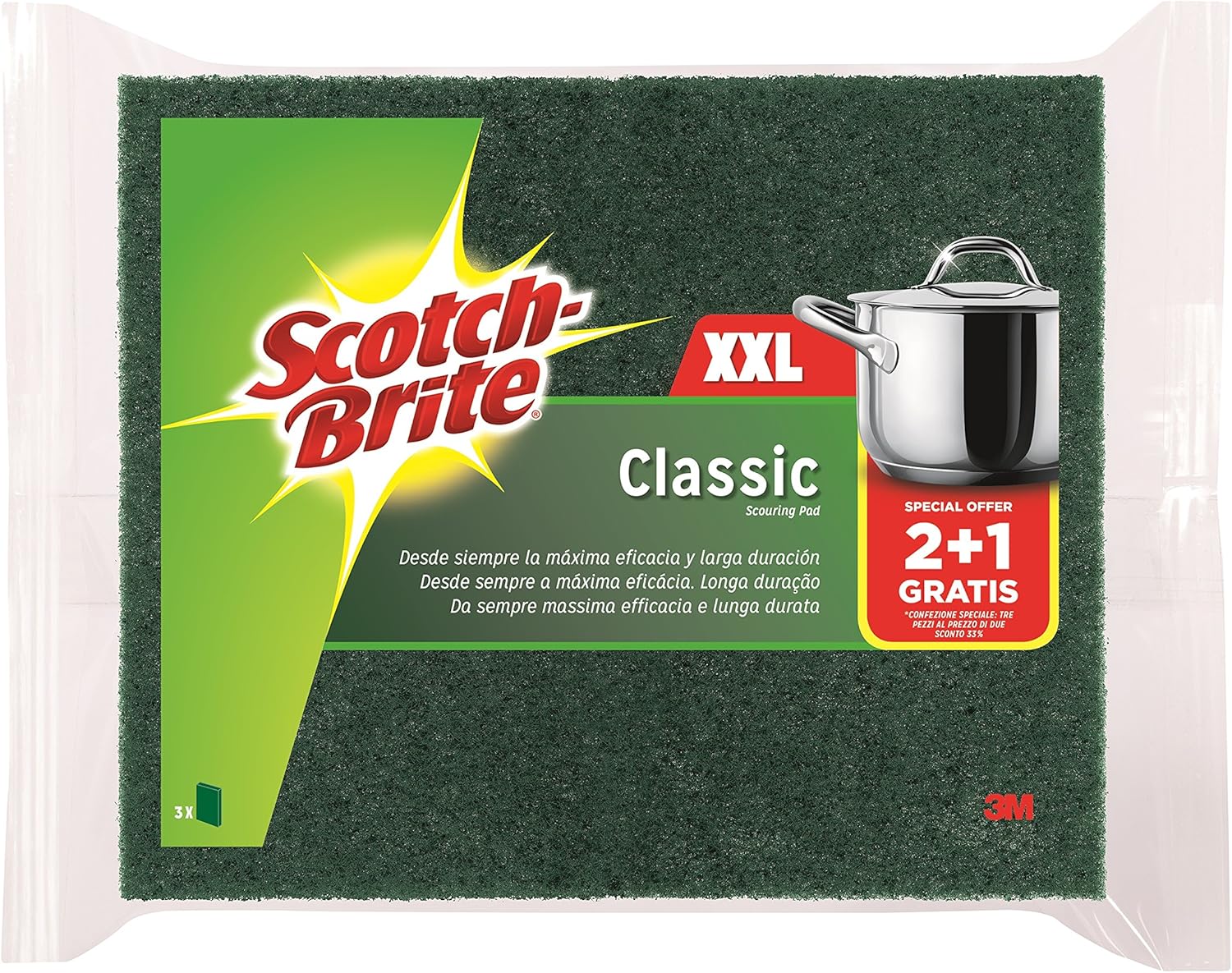 Scotch-Brite fibre Géant-Vert-Lot de 3 : Amazon.fr: Cuisine et Maison