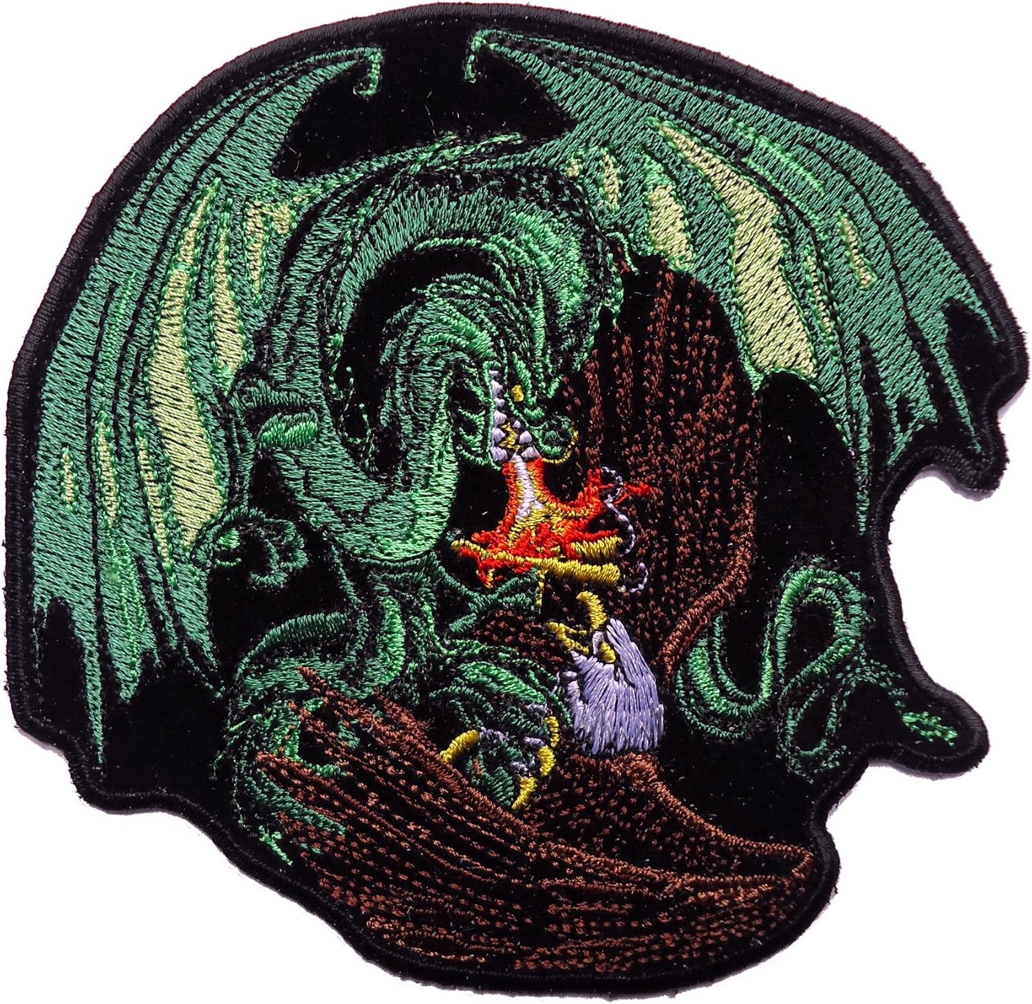 Amazon.com: Dragon Vs Eagle Embroidered [5 Inches] Biker Patch : Arts ...