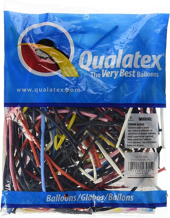 Amazon.com: Qualatex 160Q 100 Count Latex Twisting Balloons : Home ...