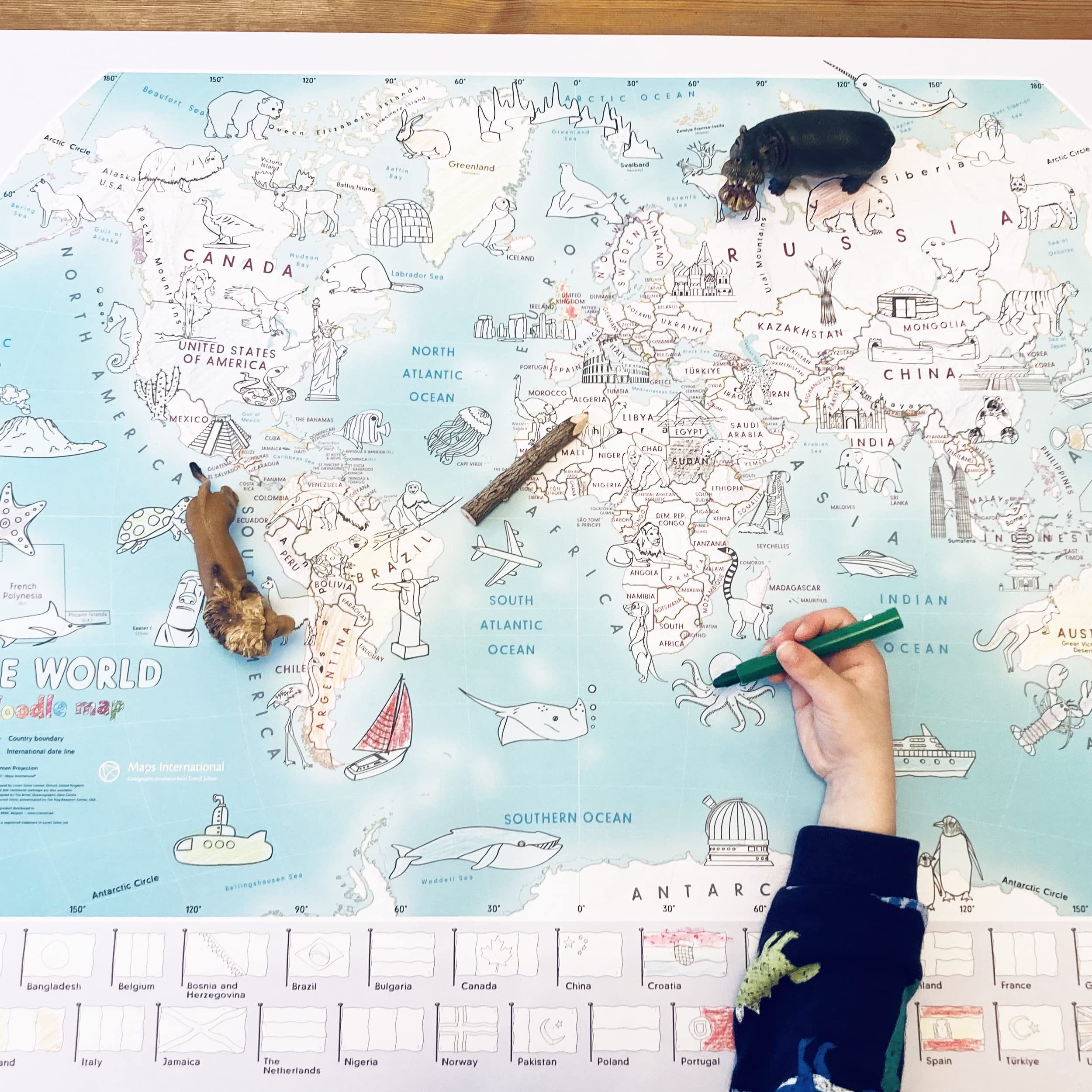 Coloring World Map For Kids