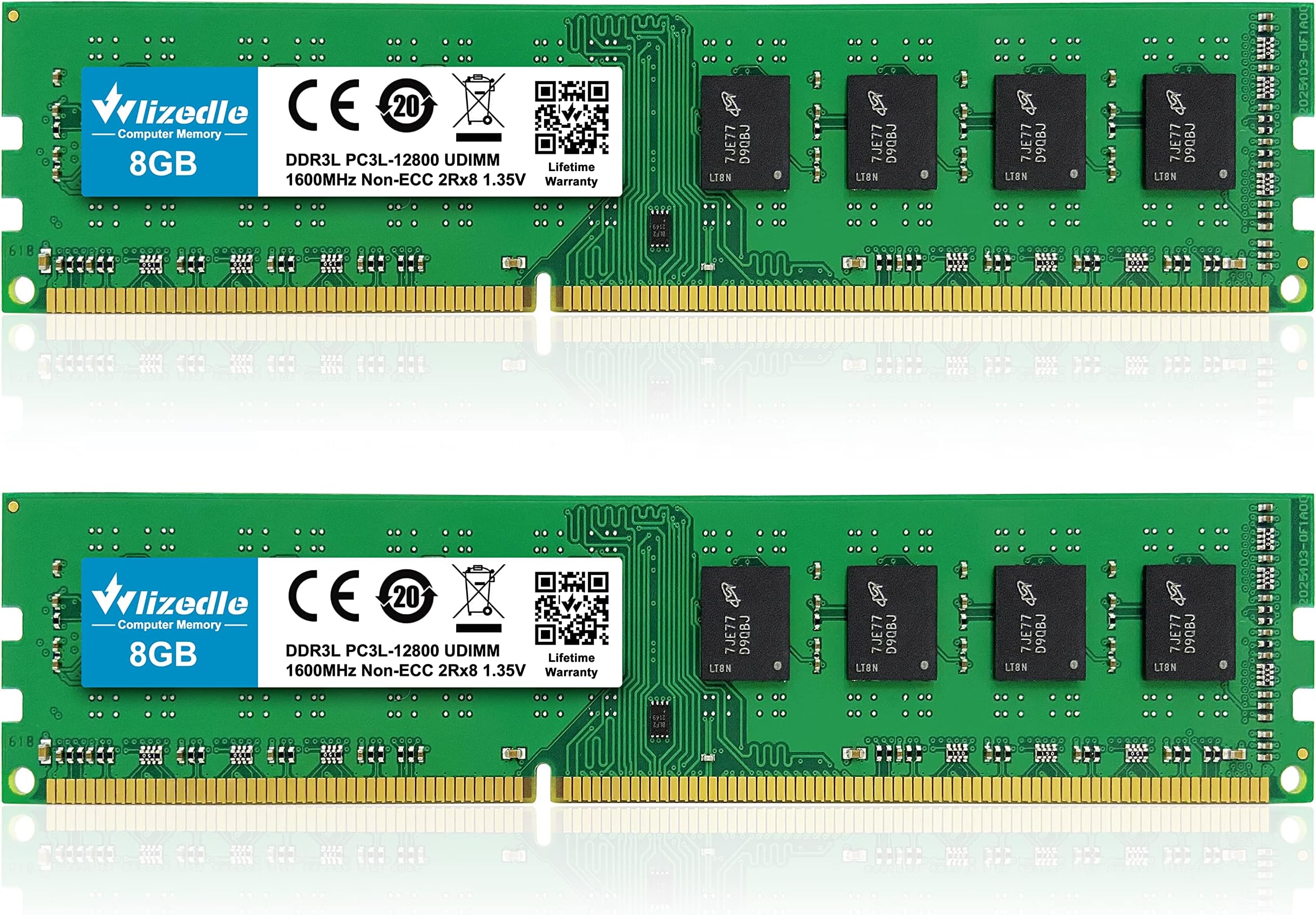 DDR3/DDR3L 16GB Kit (2x8GB) RAM 1600MHz CL11 UDIMM Desktop Memory PC3-12800/ PC3L-12800 240-Pin ...
