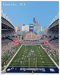 Amazon.com: Seahawks Poster Seattle Art Stadium Style Football Print ...