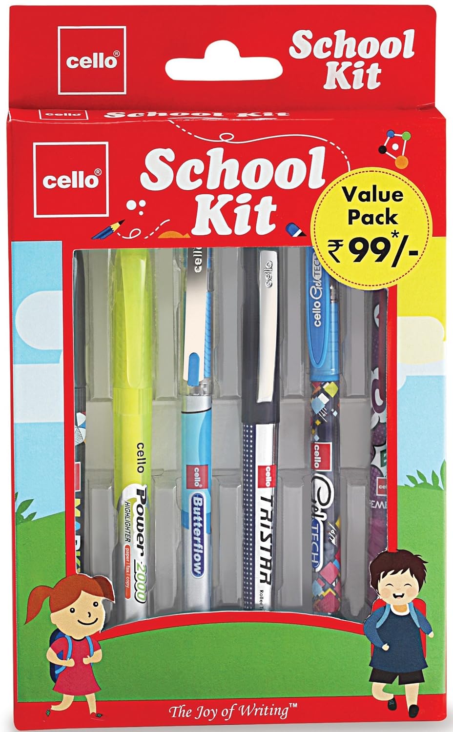 Cello School Kit Pen Set (Pack Of 6 Items)|Combo Stationery Pack With ...