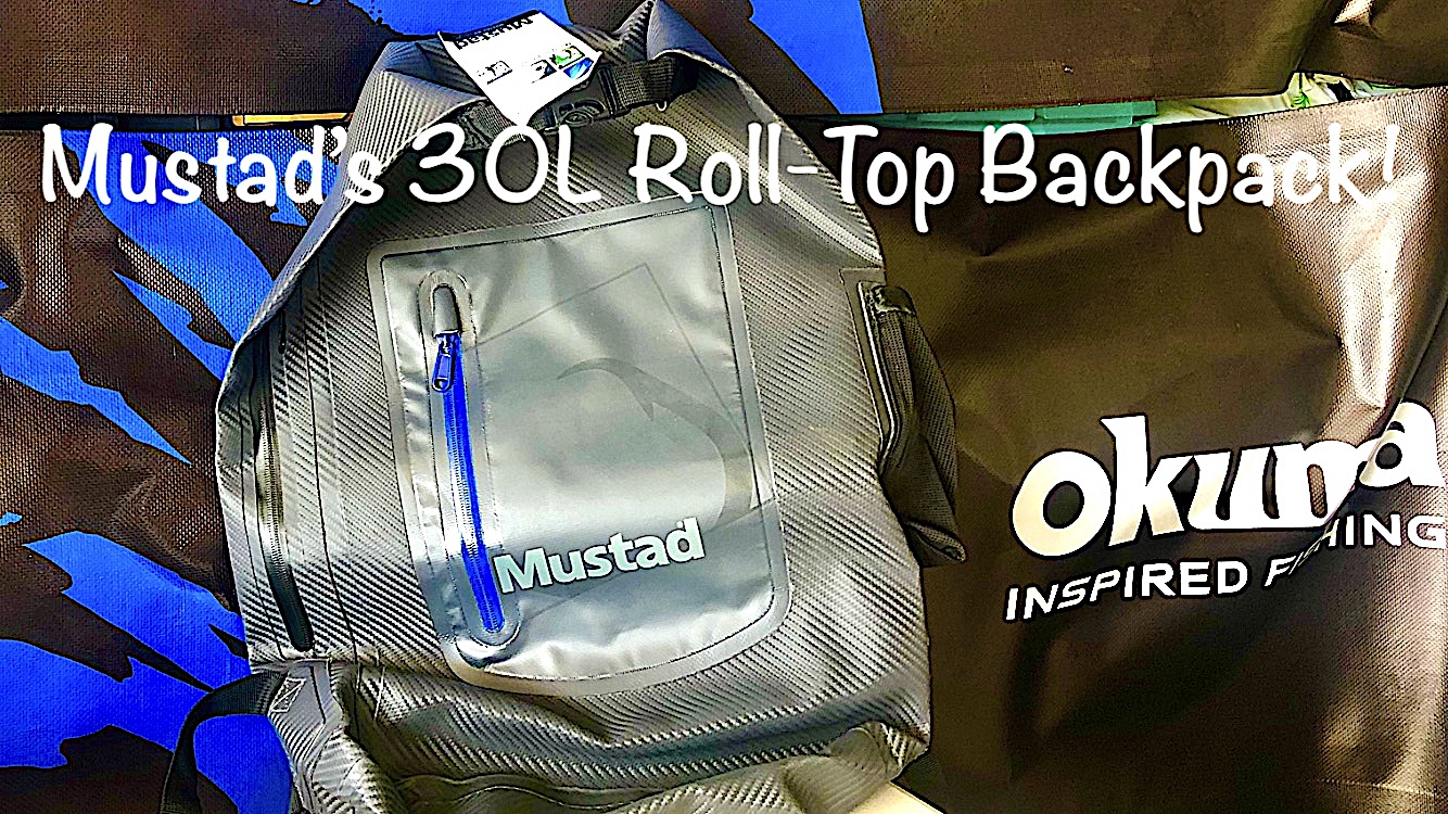 Watch Mustad's 30-Liter Roll-Top Dry Bag Backpack! on Amazon Live