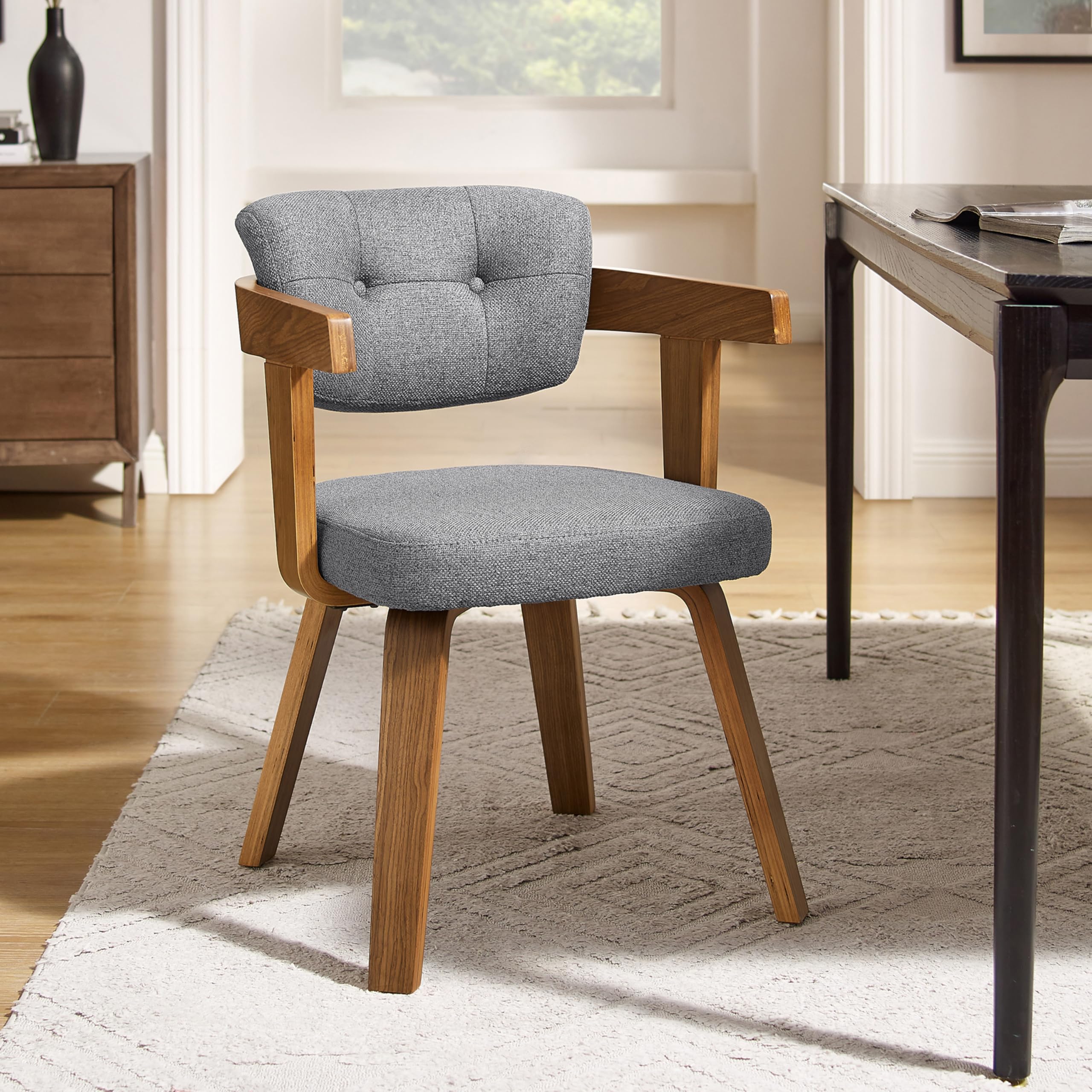 Amazon.com: Art Leon Office Chair No Wheels - Mid Century Modern Chair ...