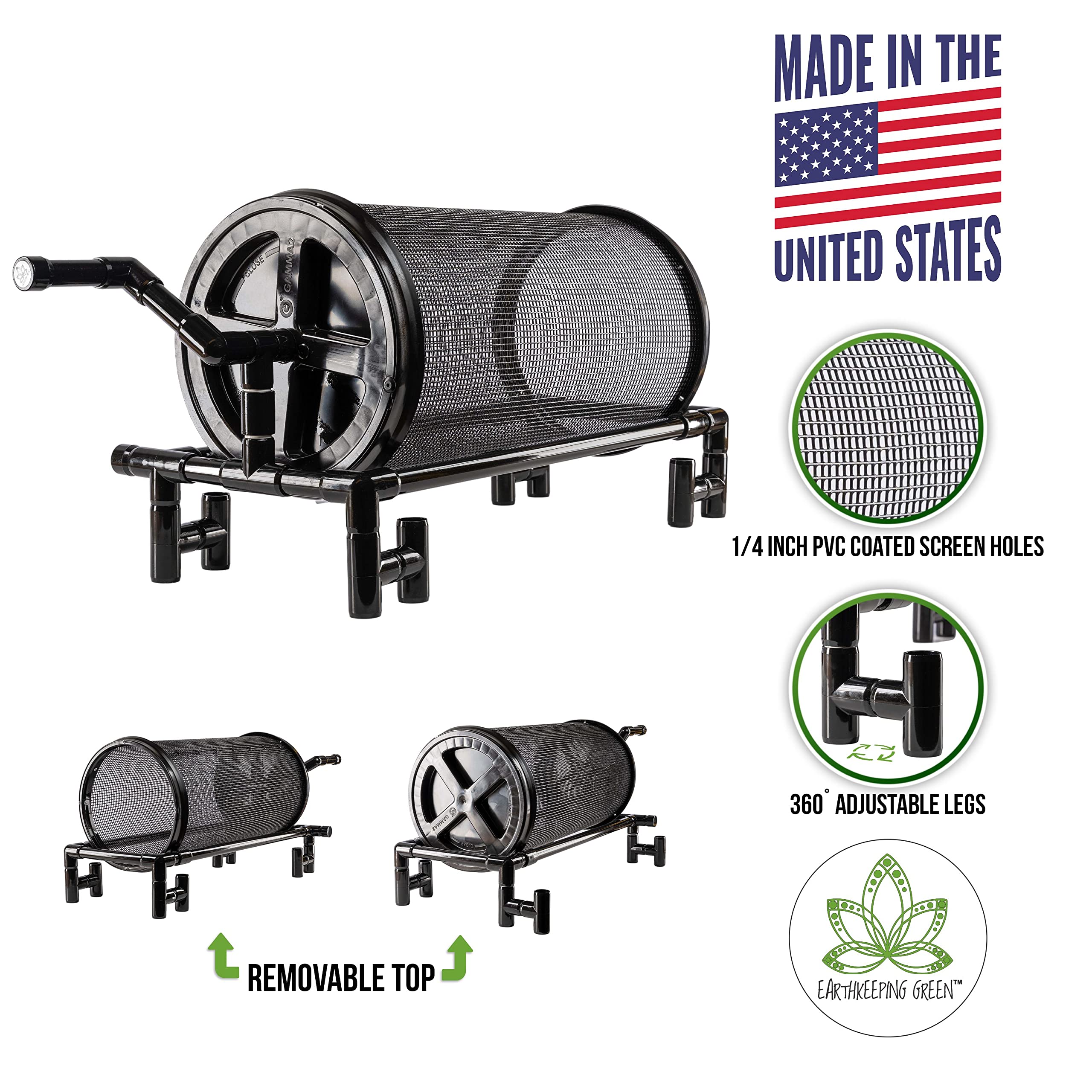 Buy Rolling Garden Sifter with 1/4 in. Screen- Heavy Duty Online at ...