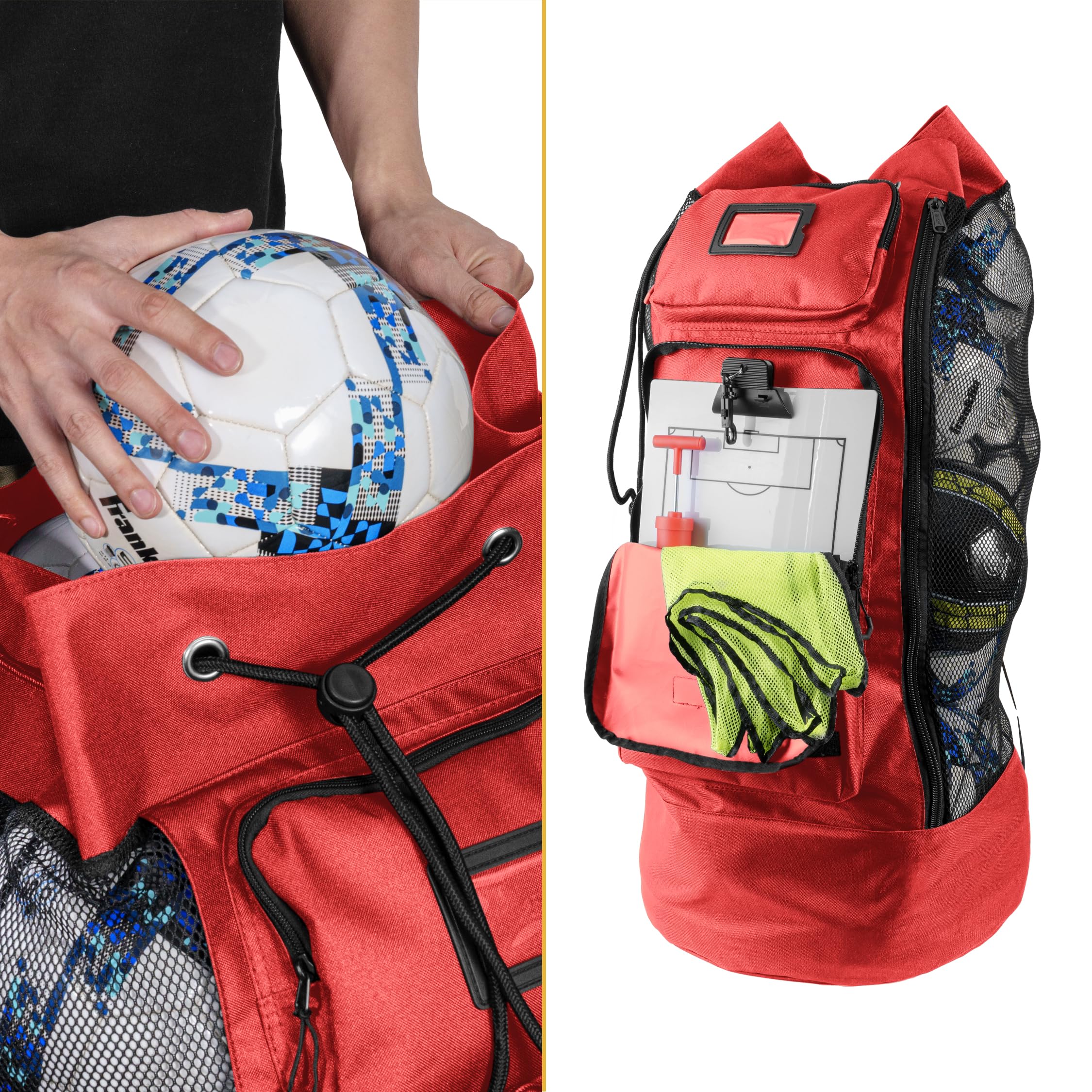 Snapklik.com : Fitdom Heavy Duty XL Soccer Mesh Equipment Ball Bag w ...