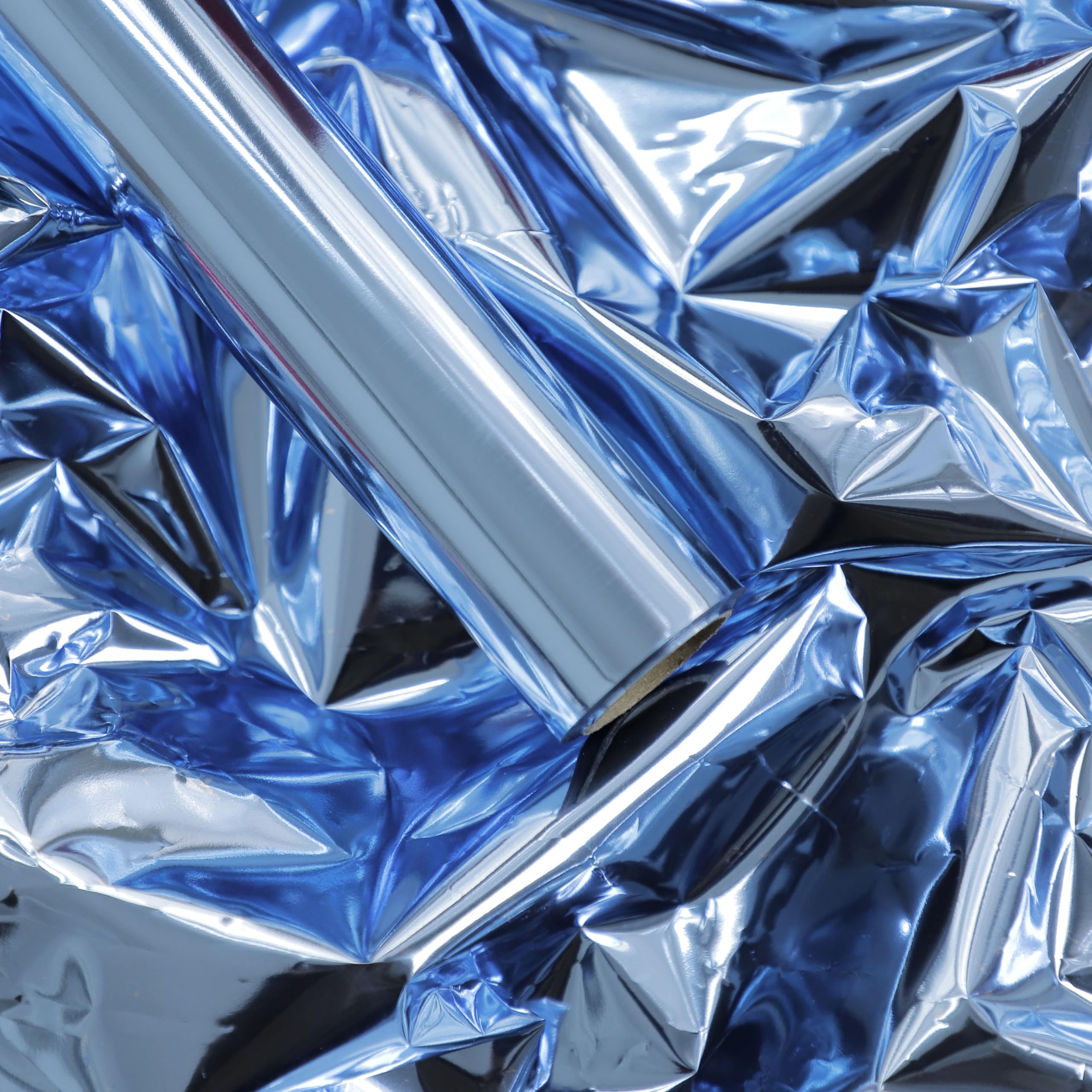 Amazon.com: FWSA WRAPS Blue Gift Wrapping Paper Roll Solid Color Mirror ...