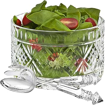 Amazon.com: Godinger 3-Piece Dublin Salad Set, Clear/Silver: Salad ...