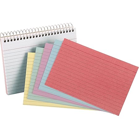 Amazon.com : 1InTheOffice 4x6 Spiral Bound Index Cards, Ruled Index ...